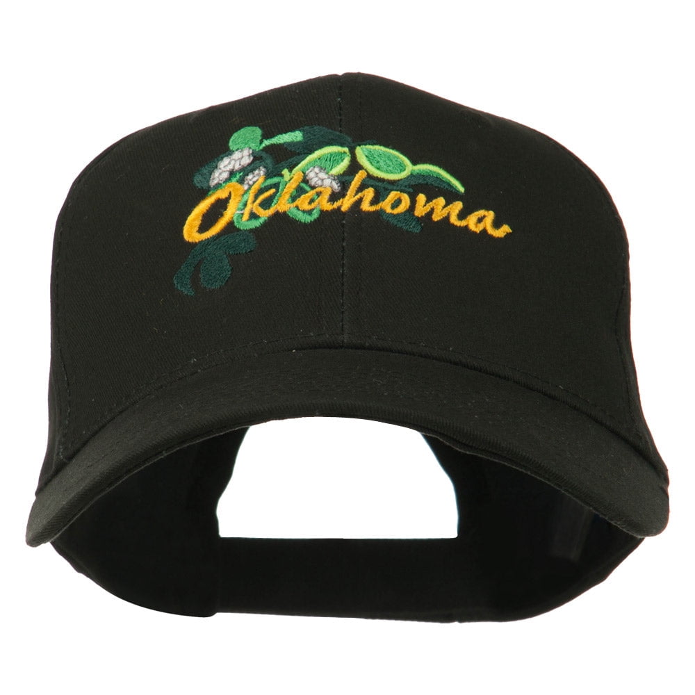 USA State Oklahoma Mistletoe Embroidered Low Profile Cap - Black OSFM ...
