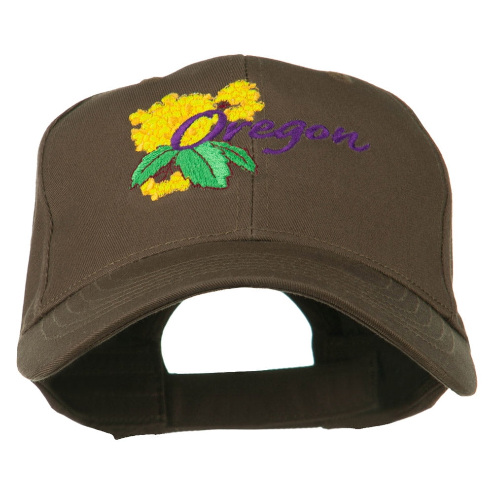 USA State Oregon Flowers Embroidered Low Profile Cap - Brown OSFM ...
