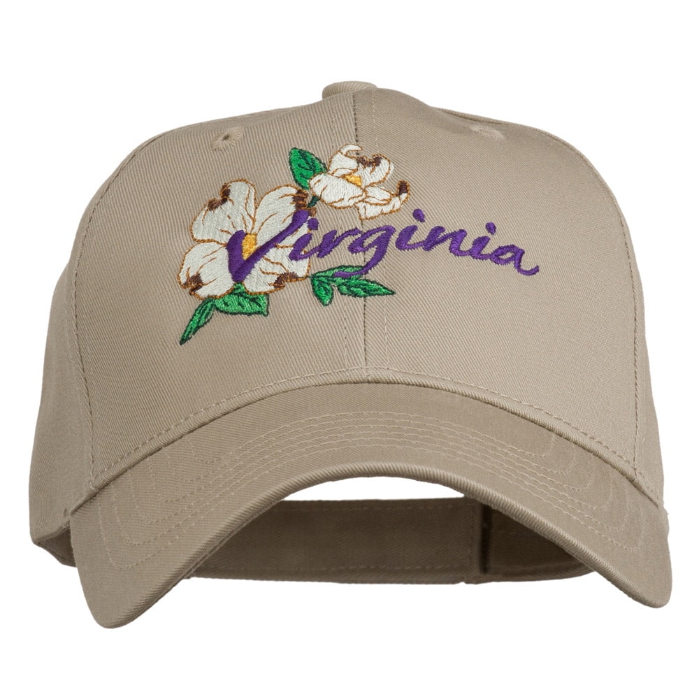 USA State Virginia Flowers Dogwood Embroidered Organic Cotton Cap ...