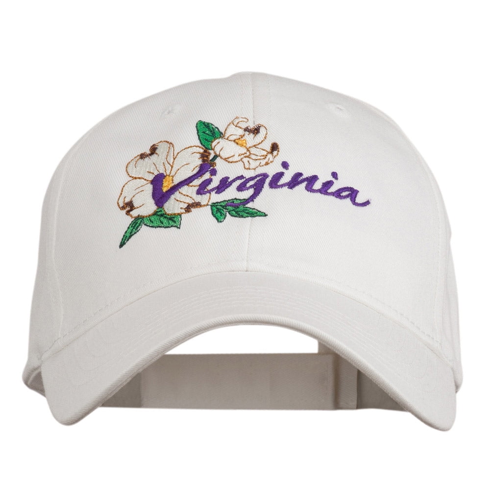 USA State Virginia Flowers Dogwood Embroidered Organic Cotton Cap ...