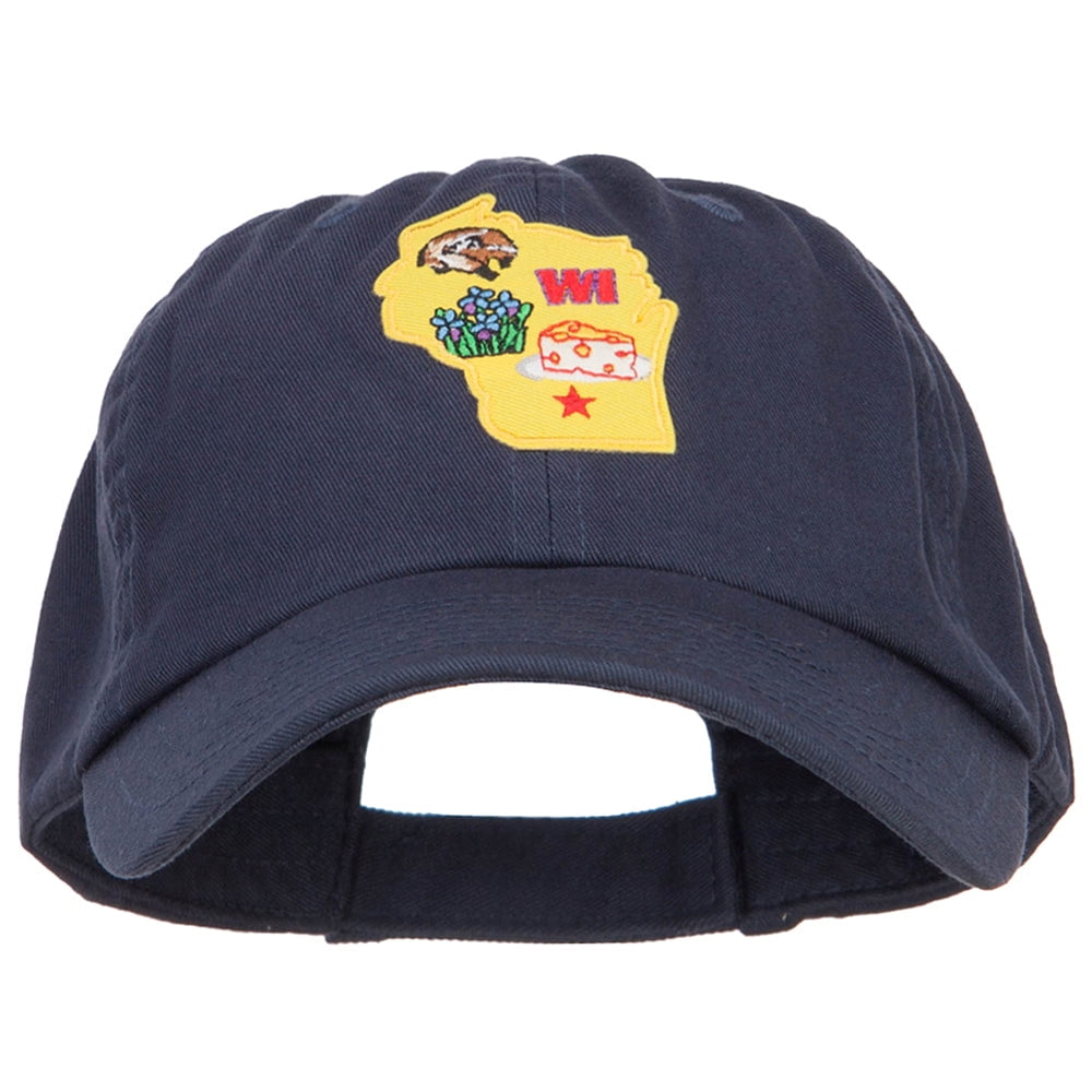 USA State Wisconsin Patched Low Profile Cap - Navy OSFM - Walmart.com