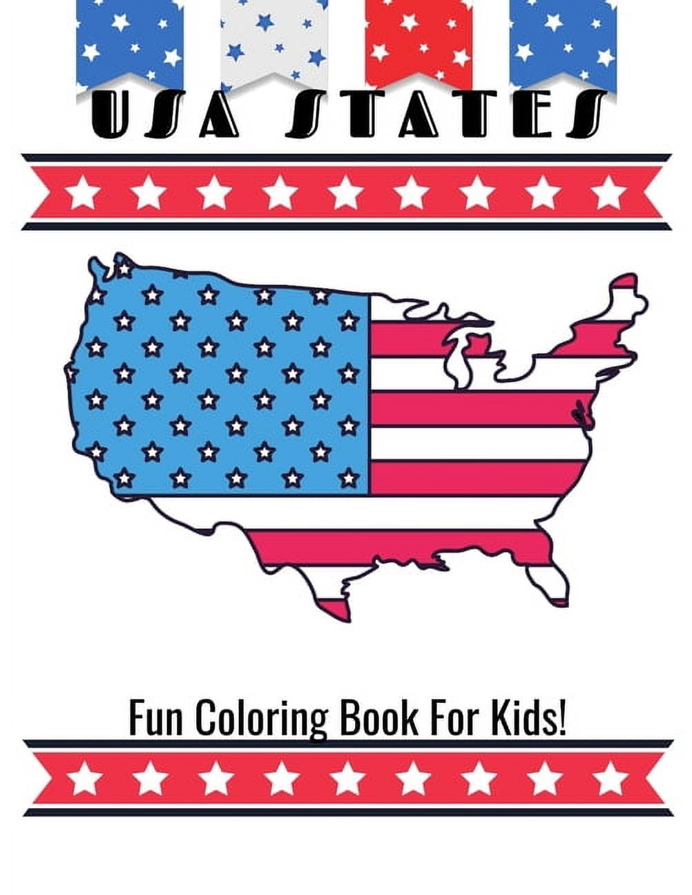 USA States Fun Coloring Book For Kids!: A United States Coloring Book ...