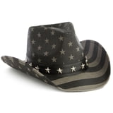 Patriotic Straw Cowboy Hat, Vintage USA Flag Design, for Men & Women ...
