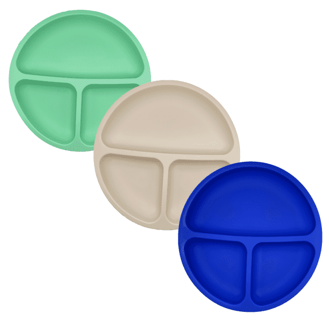 USA Suction Plates for Babies/Toddlers, 100% Silicone, Divided Design ...