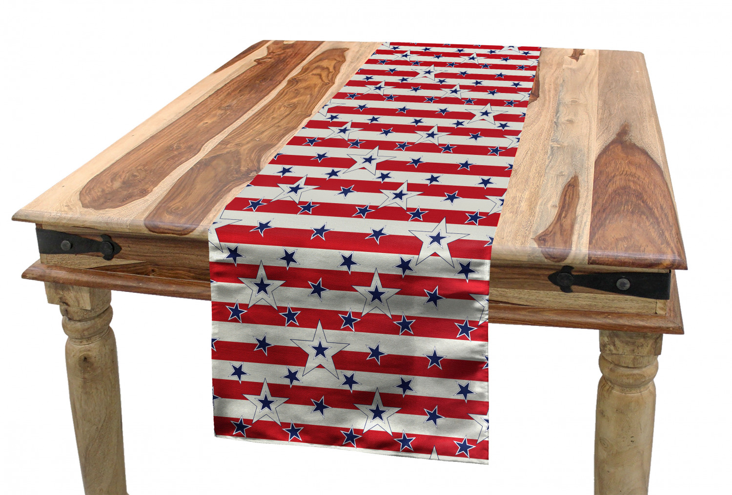 USA Table Runner, Patriotic Pattern Love My Country Continent American ...
