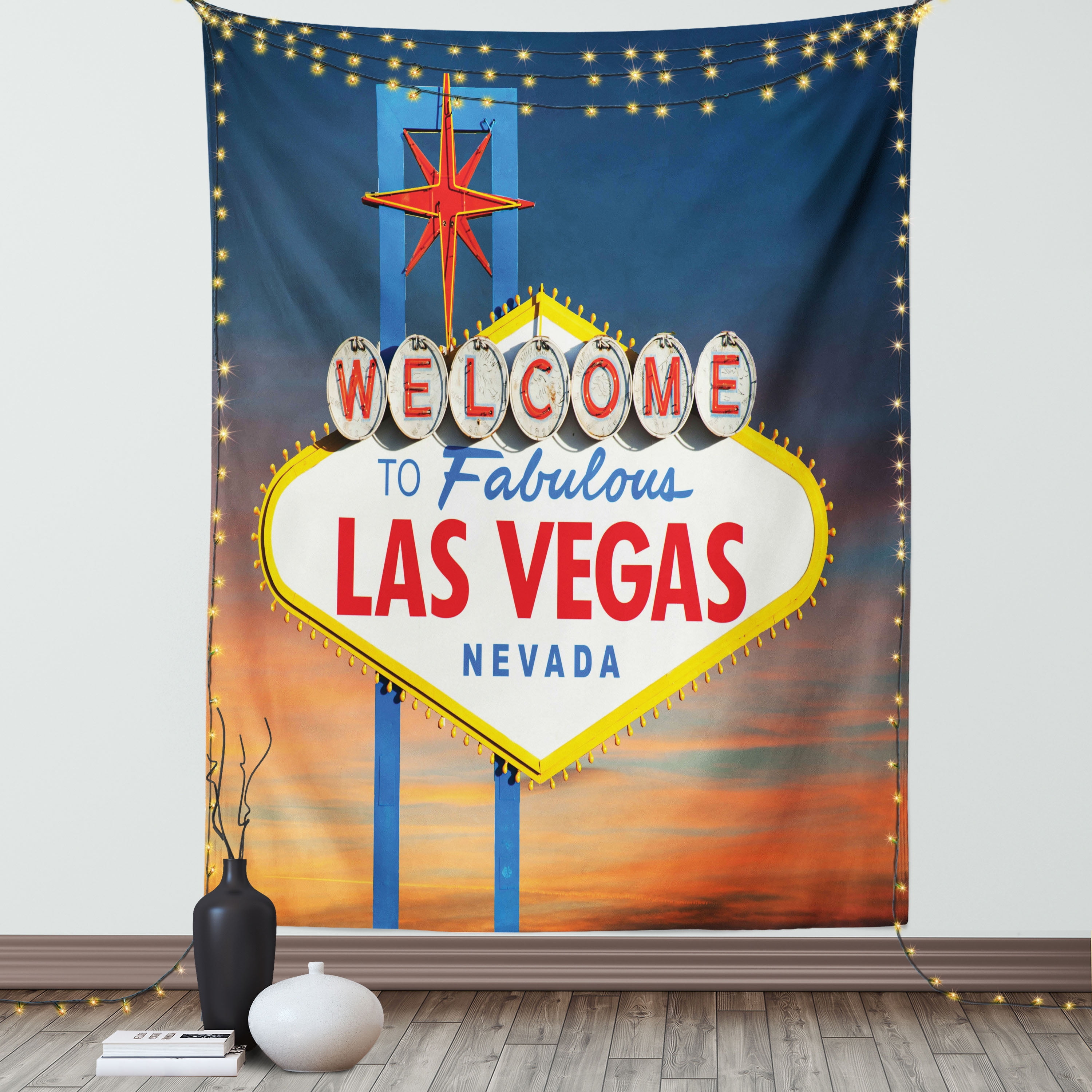 USA Tapestry, Welcome to Fabulous Las Vegas Nevada Sign Detailed ...