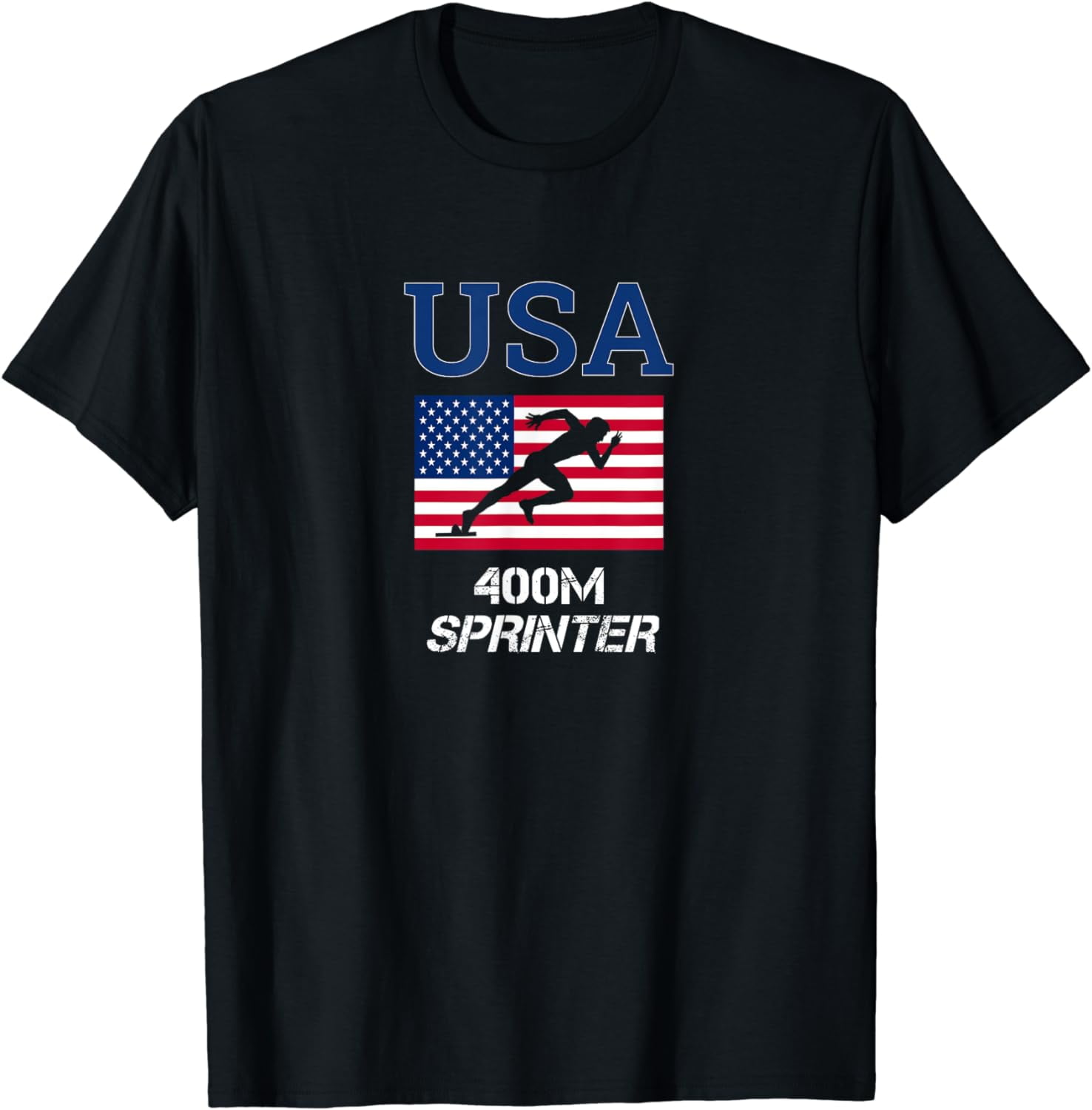 USA Team Sport Runner American Track and Field Sprinter 400m T-Shirt ...