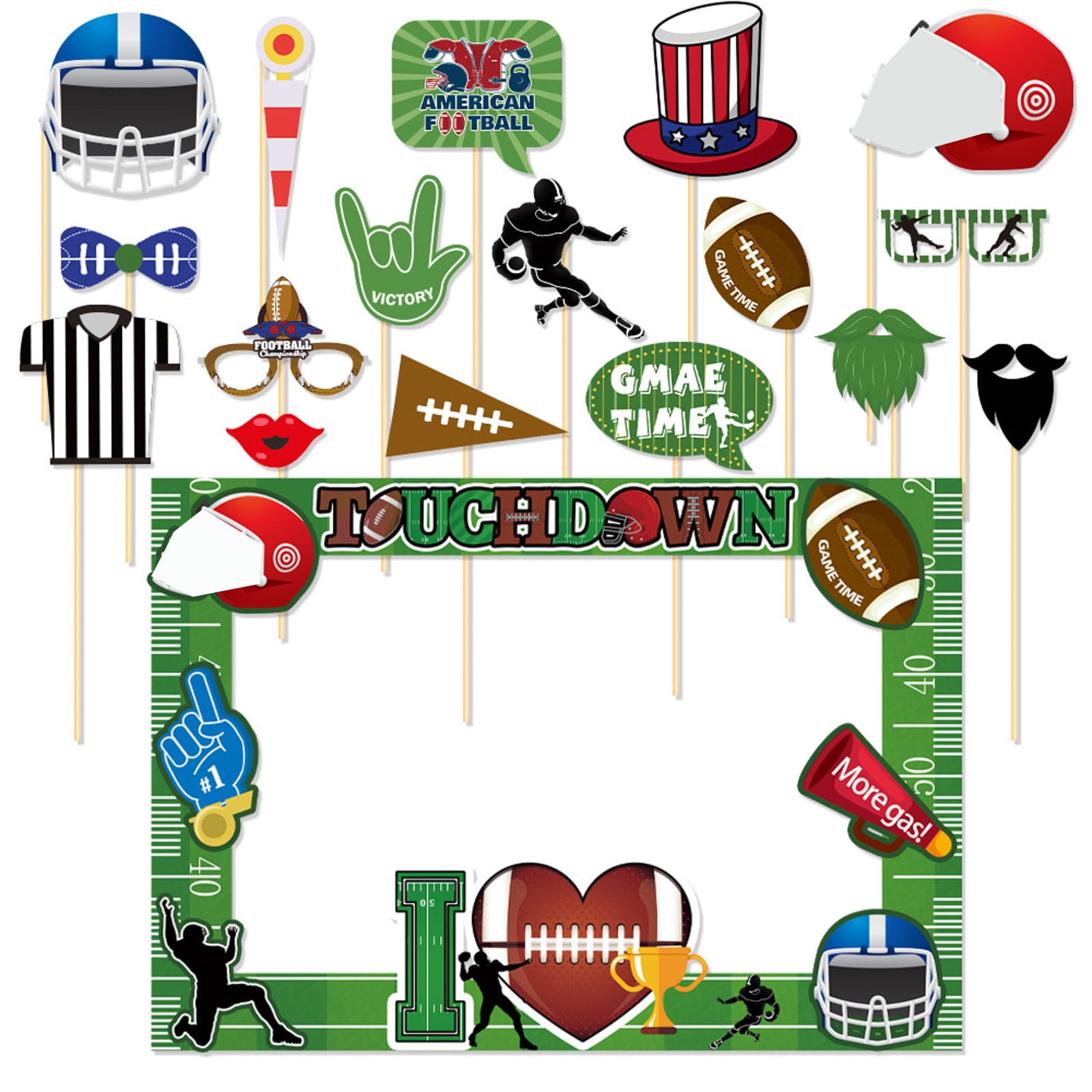 USA Themed Football DIY Handheld Photo Props For Adults And Children ...