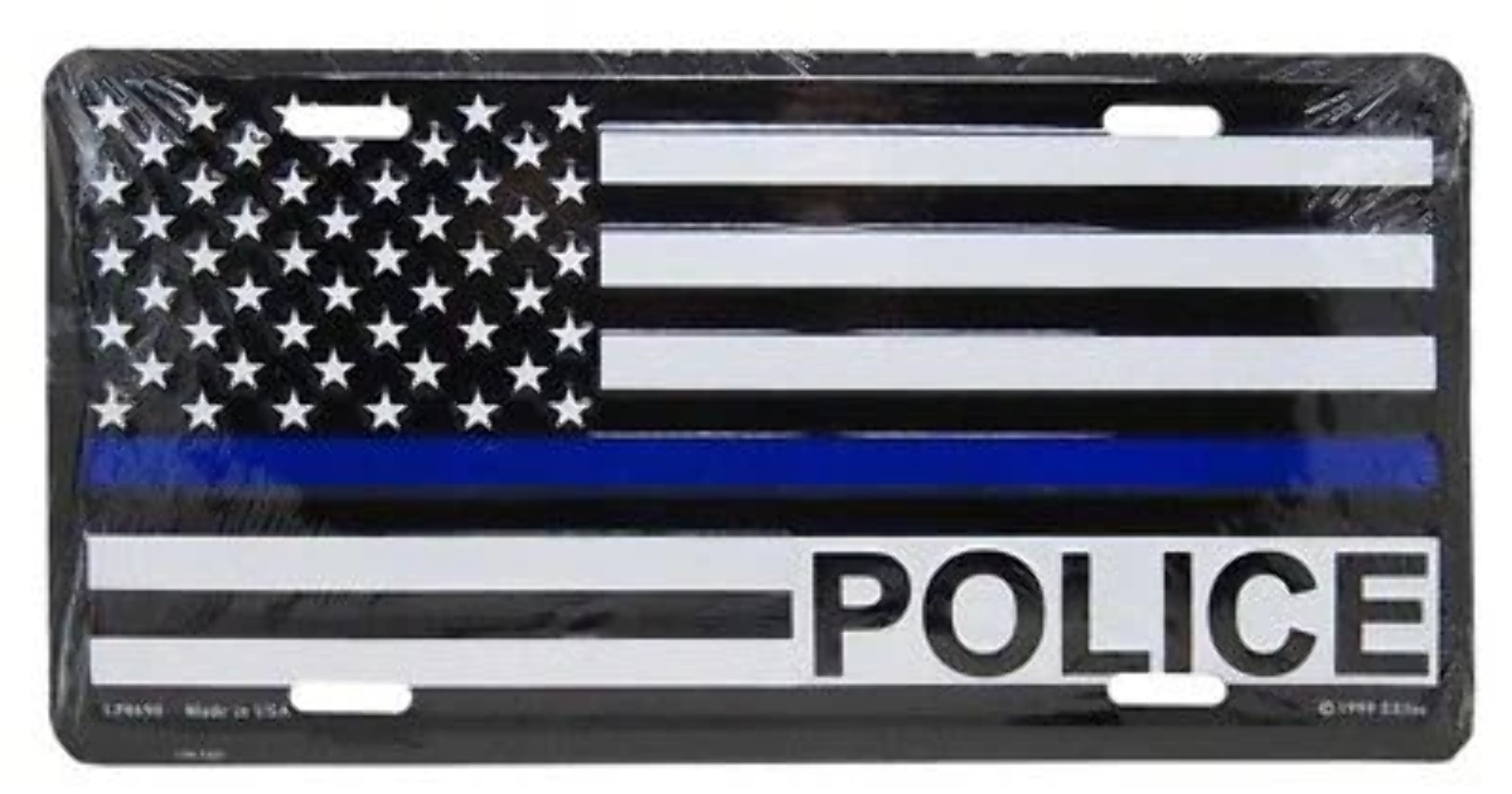 USA Thin Blue Line "Police" Letters 6"x12" Aluminum License Plate USA ...