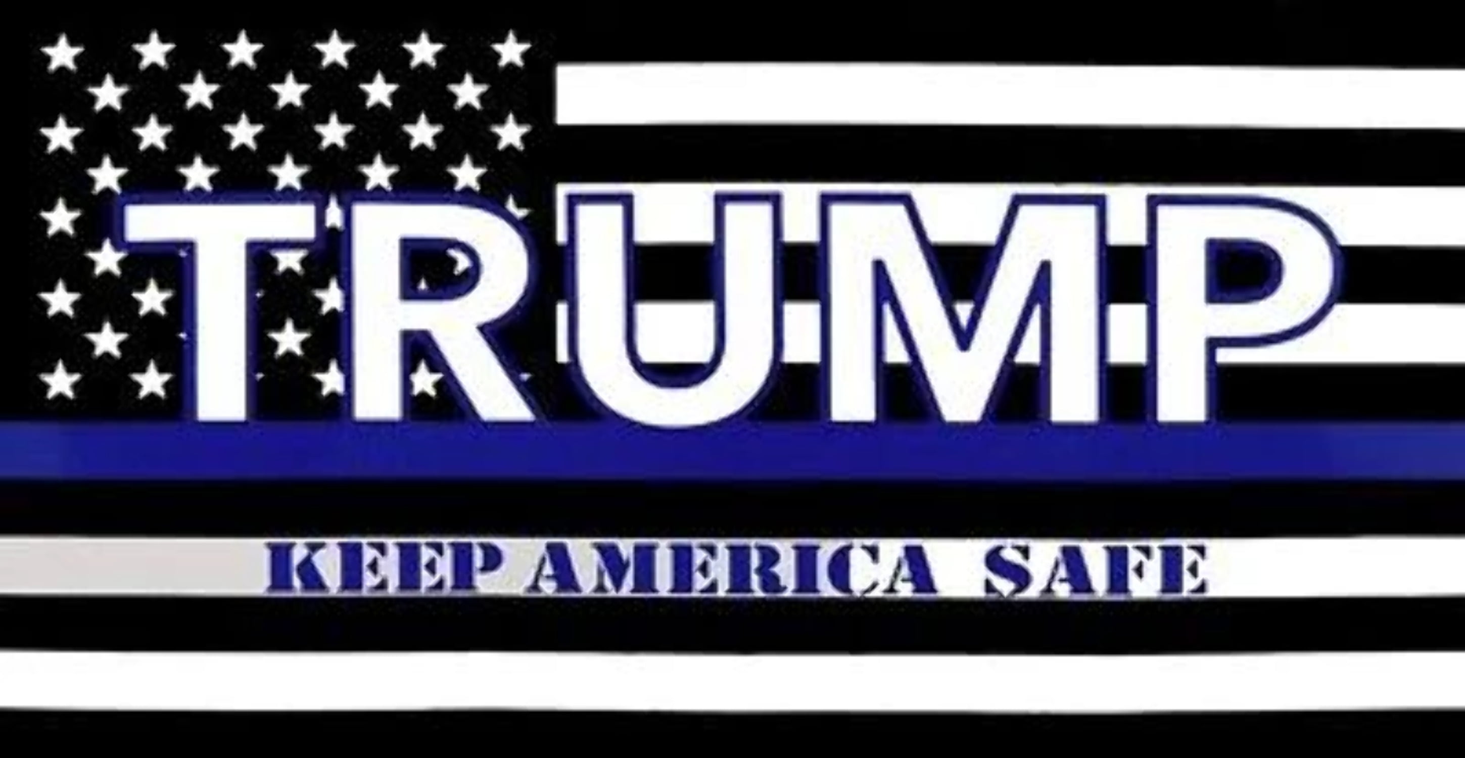 USA Thin Blue Line Trump Keep America Safe Vinyl Decal Bumper Sticker ...