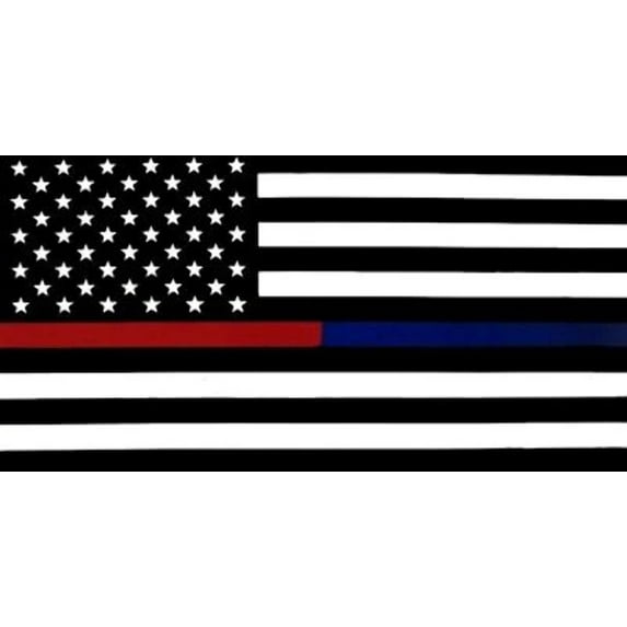 USA Thin Red Blue Line First Responders Vinyl Decal Bumper Sticker ...