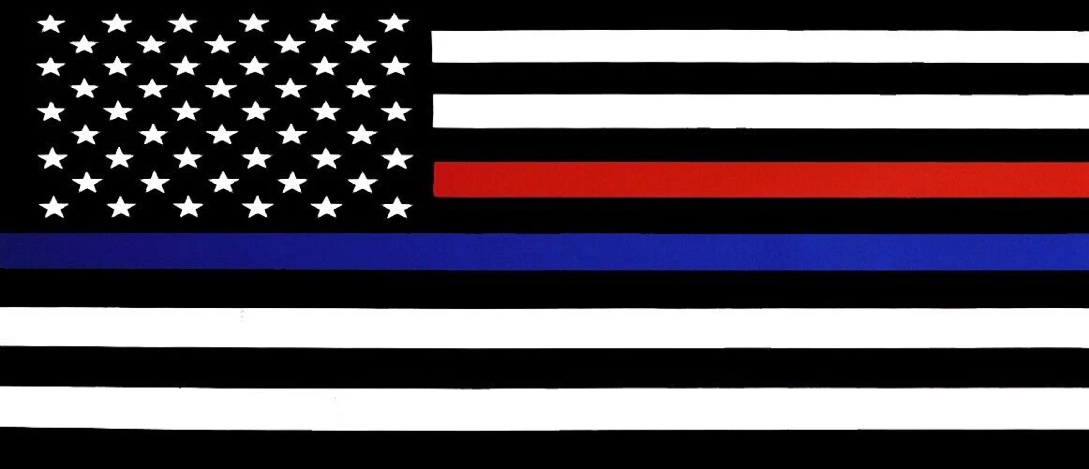 USA Thin Red Line Thin Blue Line Vinyl Decal Bumper Sticker - Walmart.com