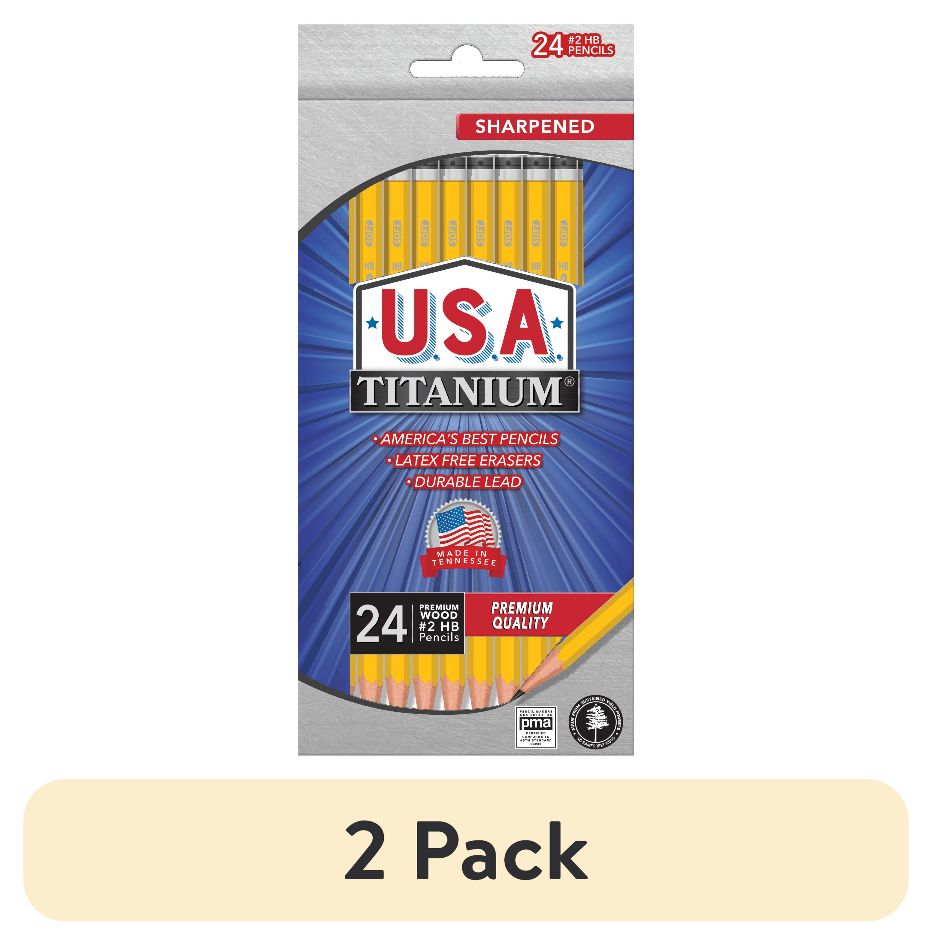 (2 pack) Titanium Premium Yellow #2 HB Pencils 24 Count Sharpened ...