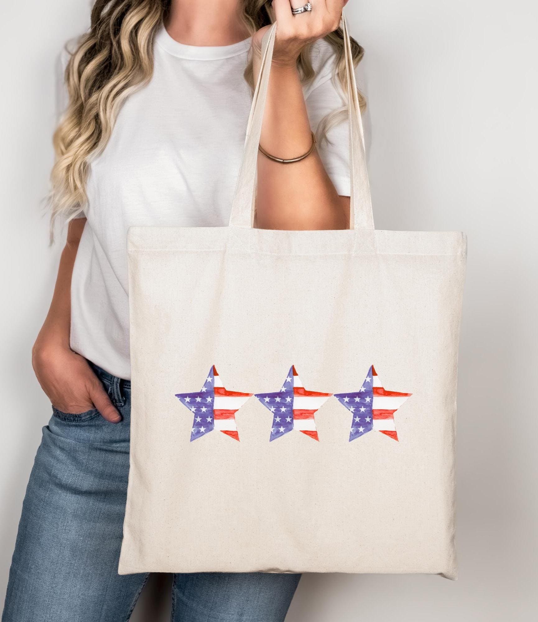 USA Tote – Patriotic Stars and Stripes, Red White Blue, 4th of July ...