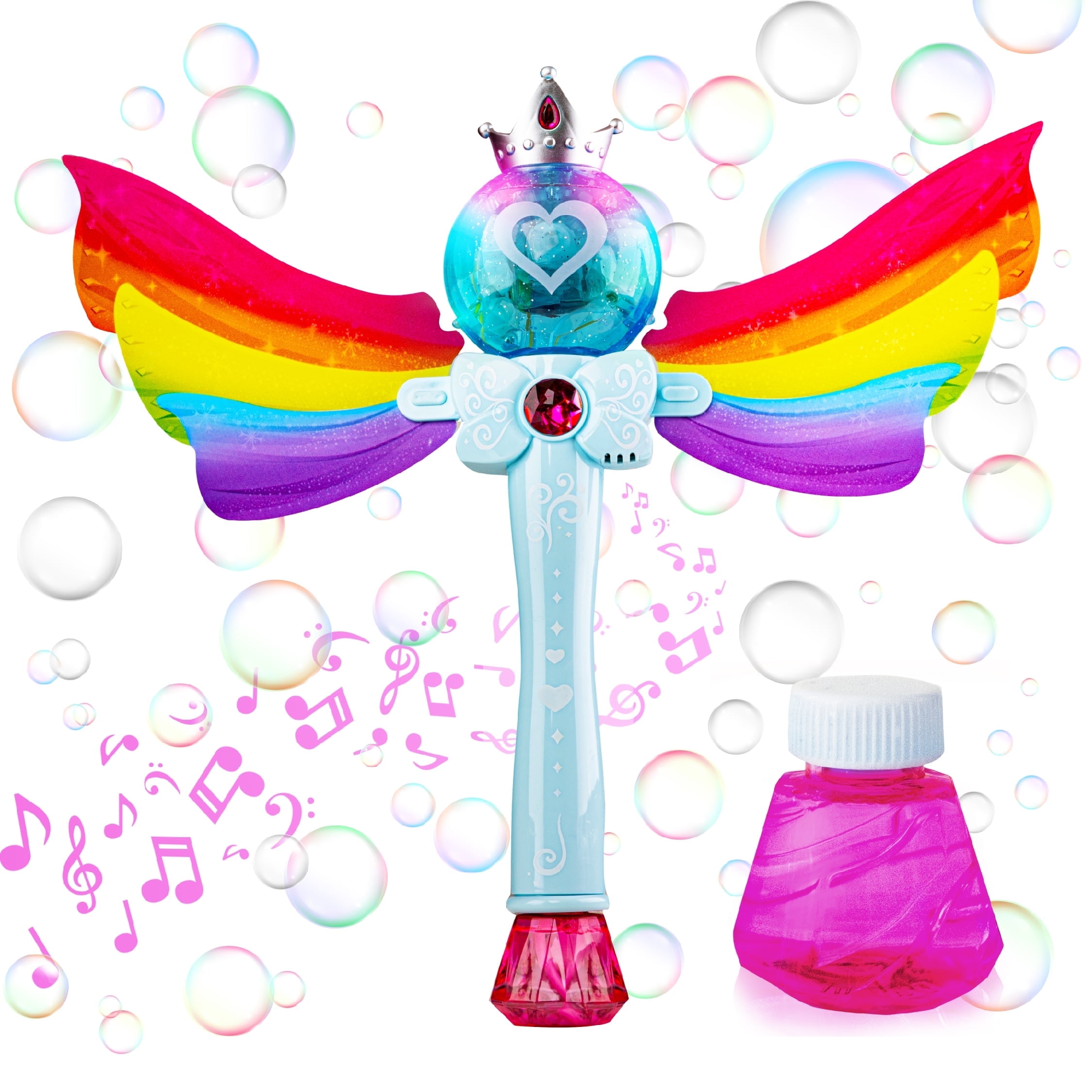 USA Toyz Non-Toxic Rainbow Wand, Automatic Bubble Blowing Toy for Kids ...