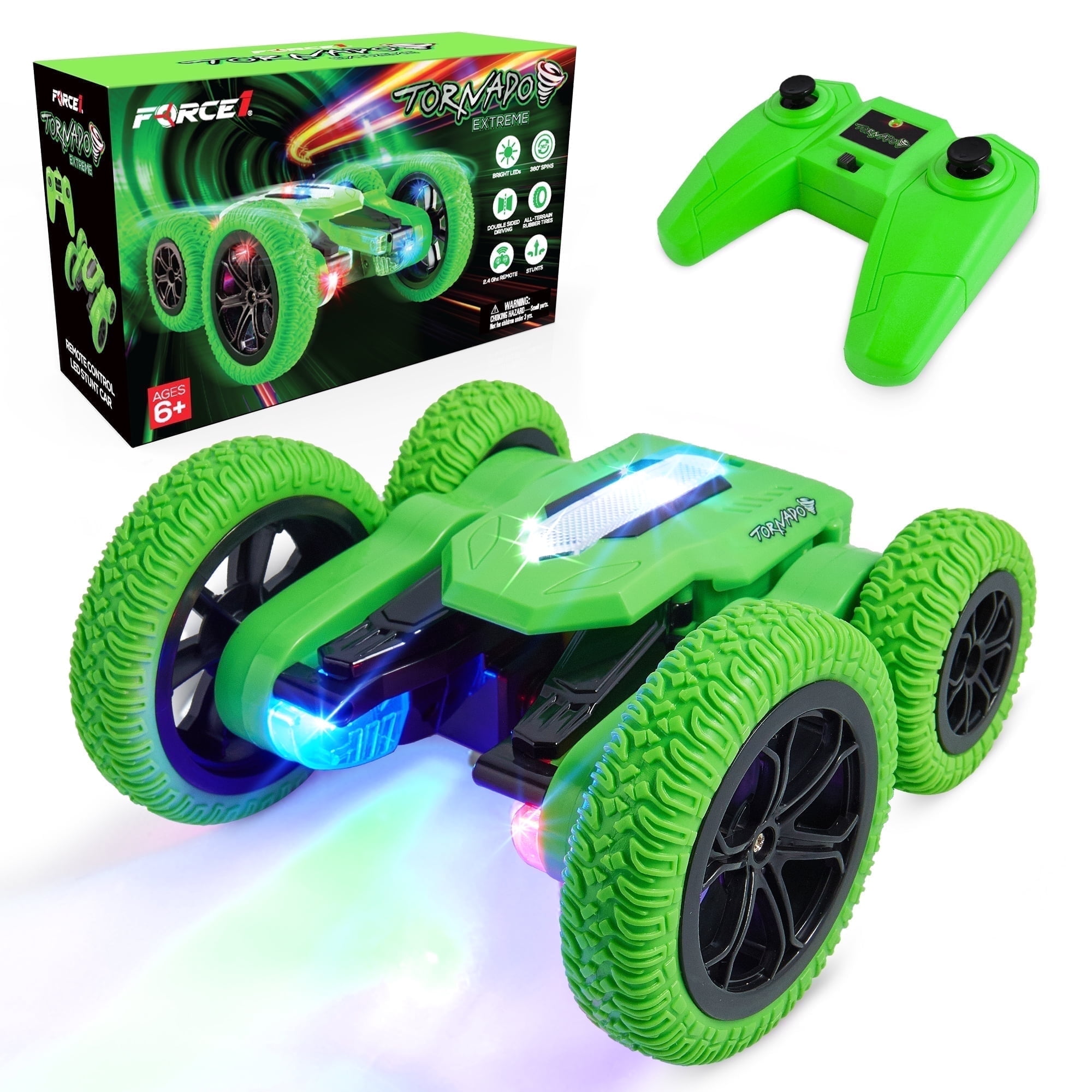 USA Toyz Tornado Extreme RC Car, off-Road, Rechargeable, Bright LEDs, Toy for Kids 6+ (Green ...