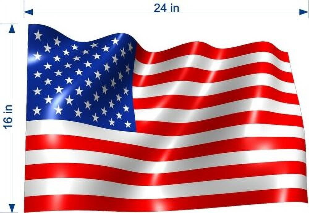 USA US AMERICAN FLAG LARGE VINYL DECAL (CHOOSE YOUR SIZE) WAVY STYLE ...