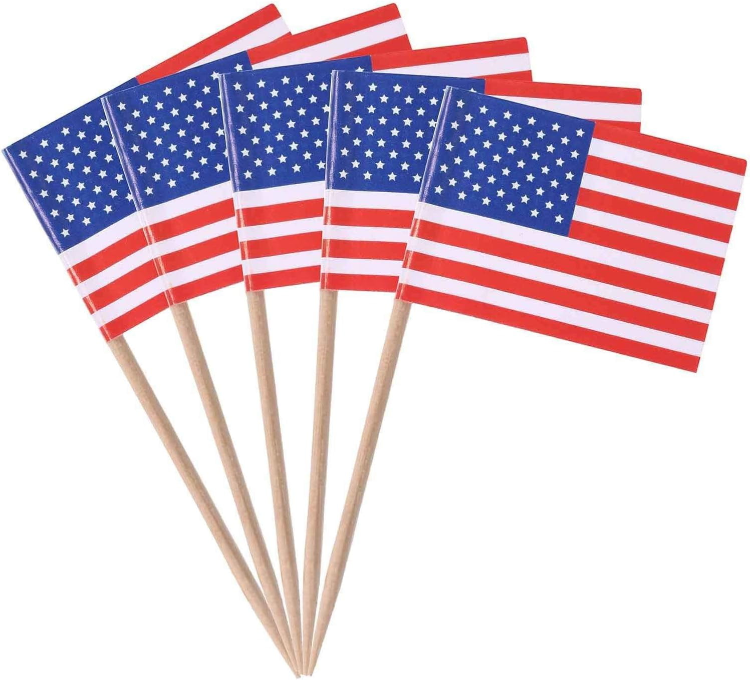USA US American Flag Picks Toothpicks Cocktail Sticks Cupcake Toppers ...