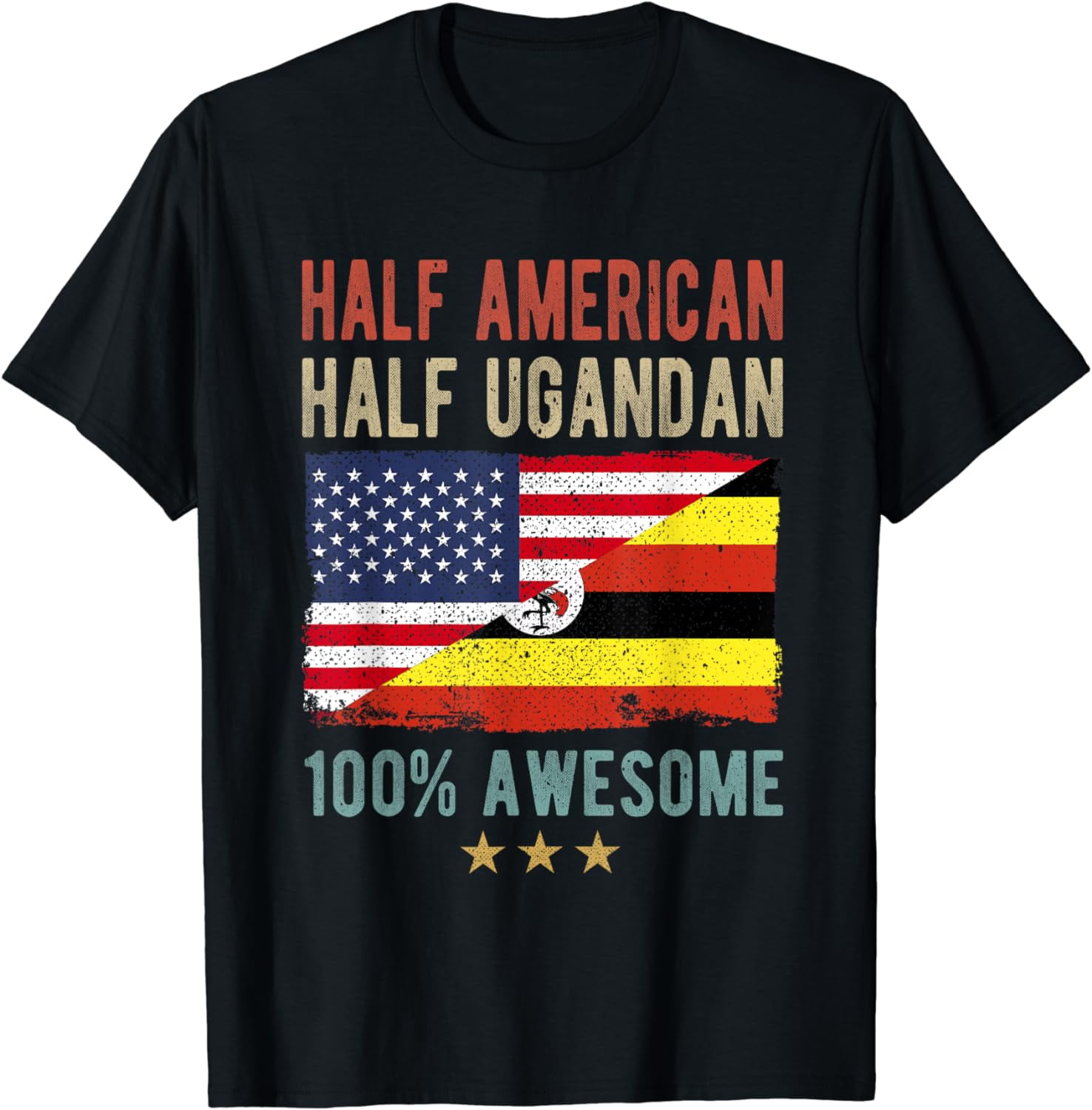 USA Uganda Flag Half American Half Ugandan T-Shirt - Walmart.com