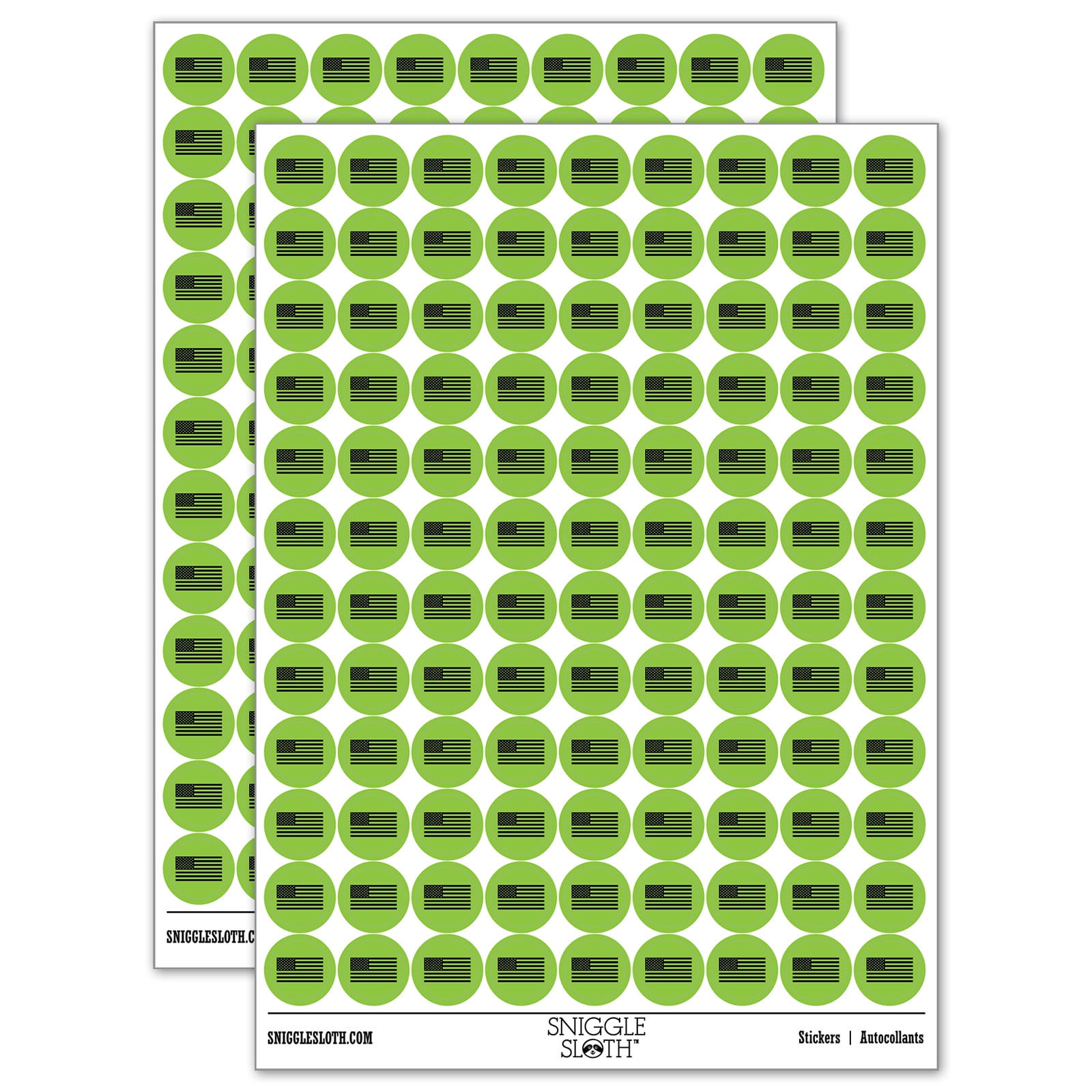 USA United States of America Flag 200+ Round Stickers - Light Green ...
