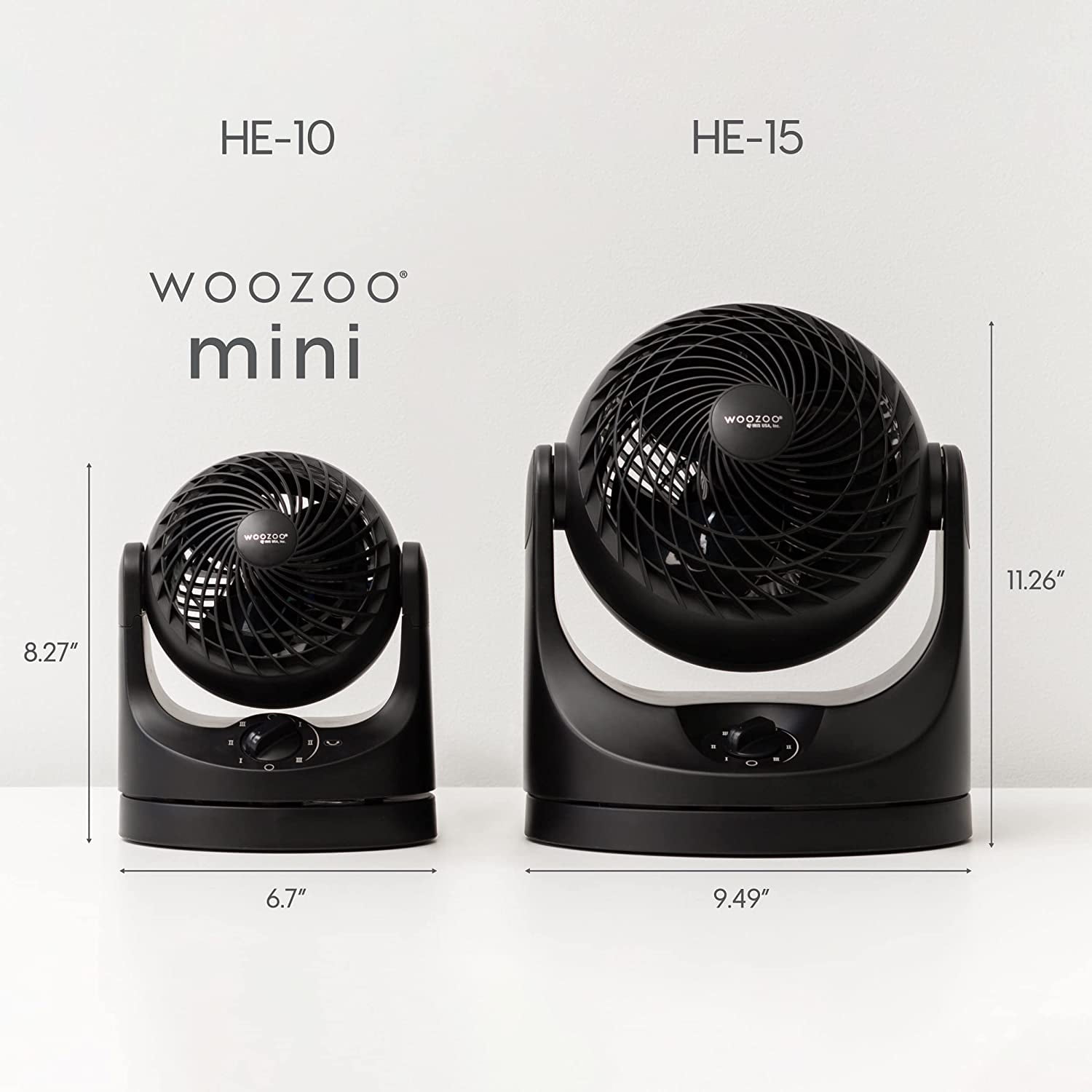 USA WOOZOO Desk Fan, Oscillating Table Circulator, 3 Speeds, 32ft ...