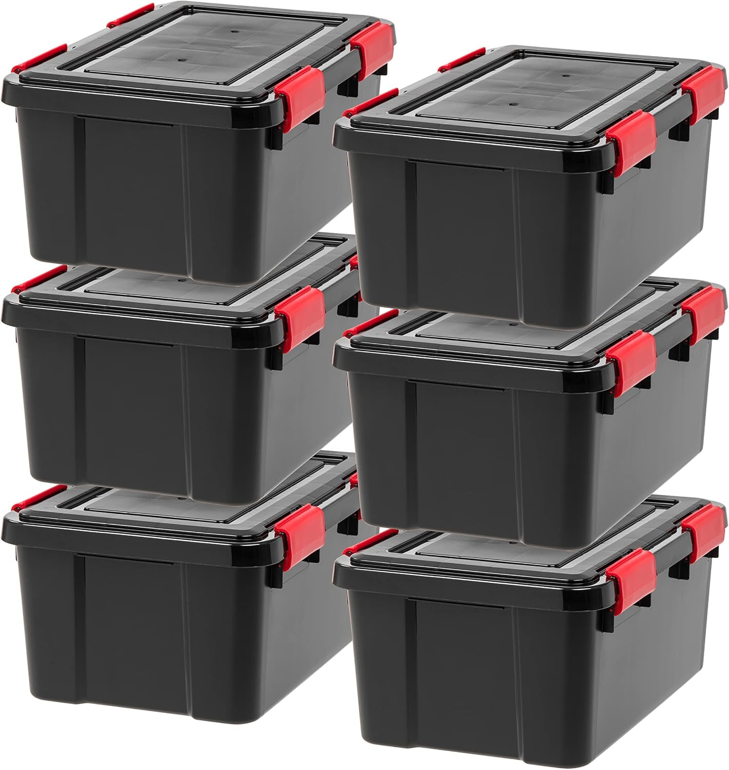 USA WeatherPro 19 Qt Storage Bins with Lids, 6 Pack, BPA-Free Plastic ...