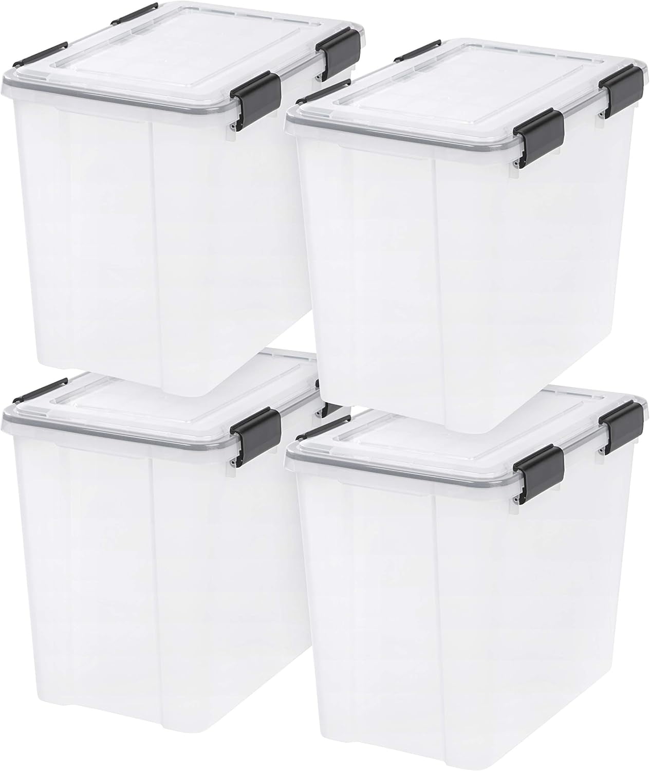 USA WeatherPro 19 Qt Storage Bins with Lids, 6 Pack, BPA-Free Plastic Gasket Box with Tight ...