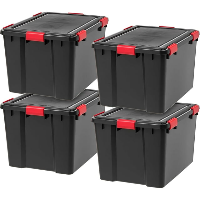 USA WeatherPro 74 Qt Storage Bins with Lids, 4 Pack - BPA-Free Plastic ...