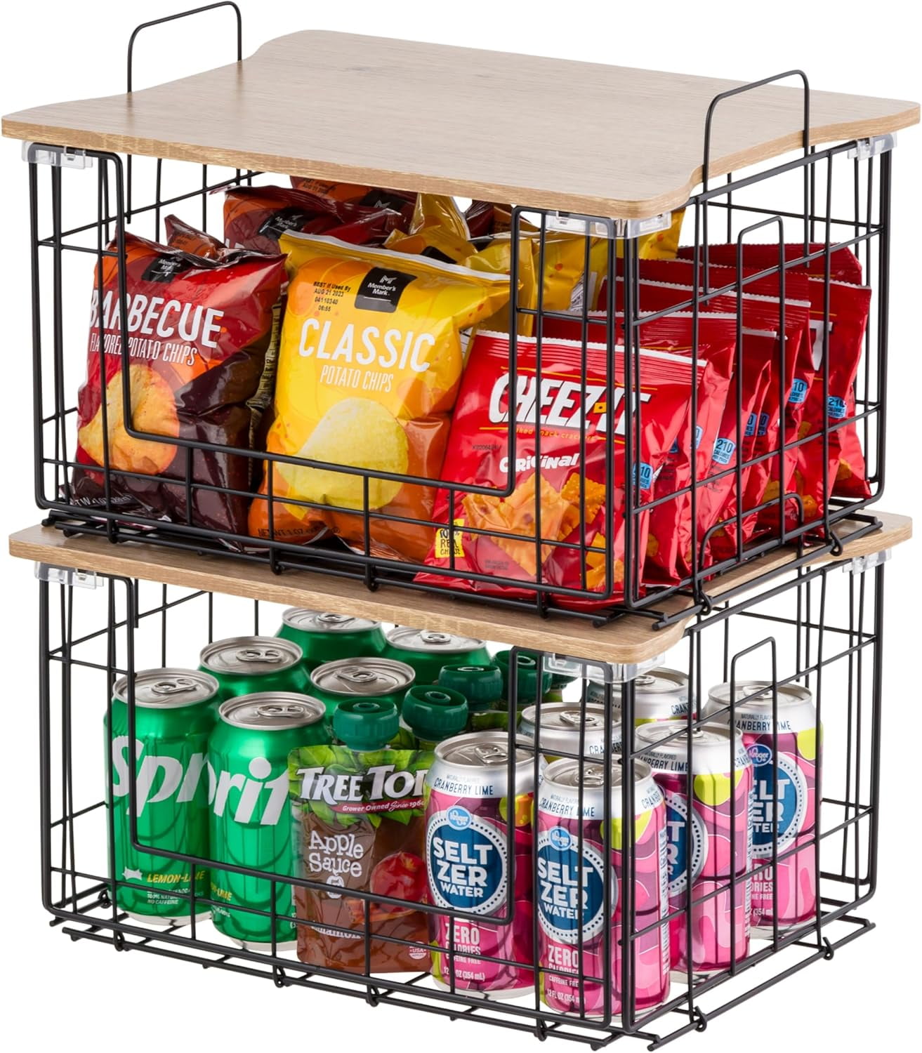 USA Wire Basket for Pantry Organizers and Storage, 2 Pack, Potato and ...