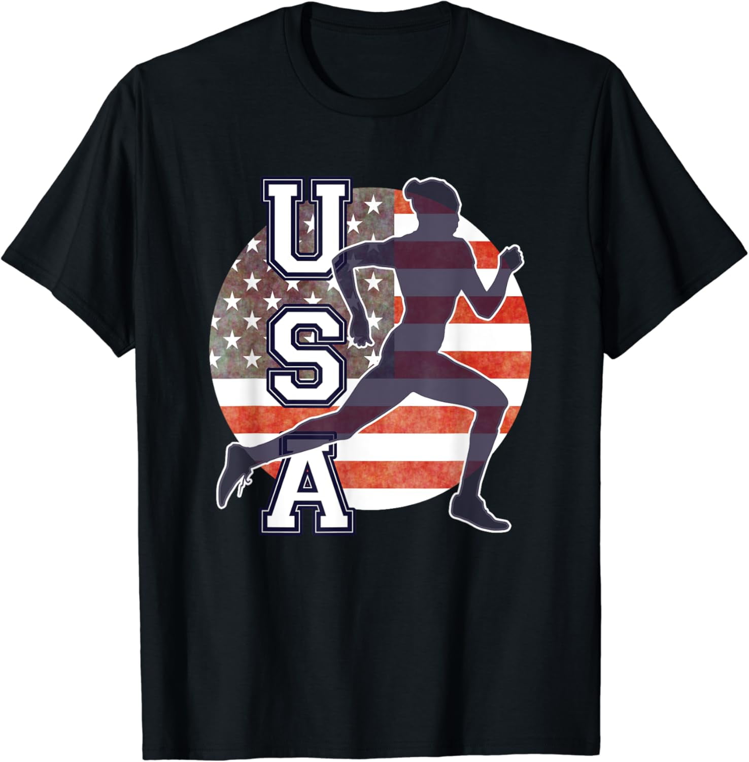 USA Women Running Track & Field Team American Flag Runner T-Shirt ...