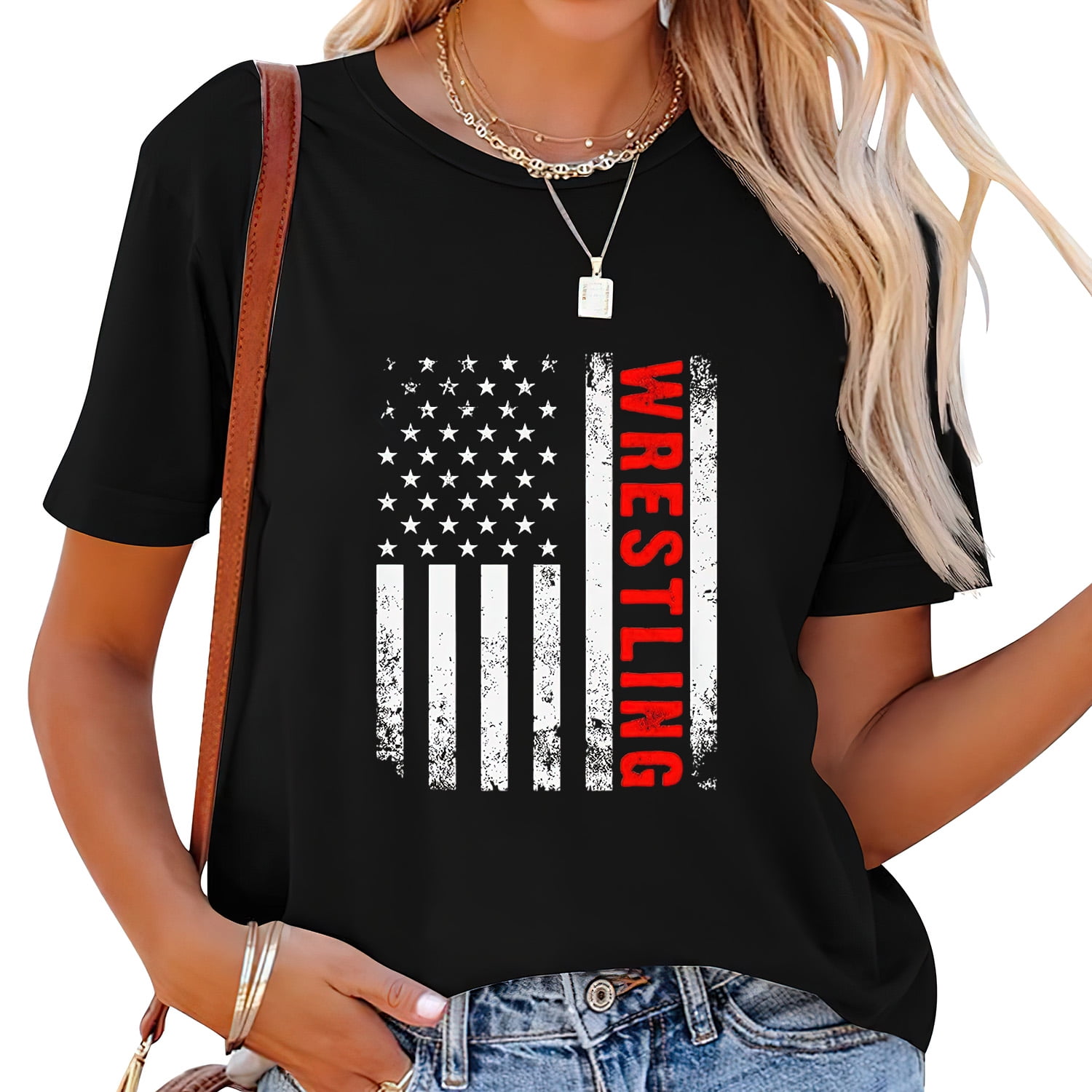 USA Wrestling American Flag Womens Wrestling Team Wrestler T-Shirt ...