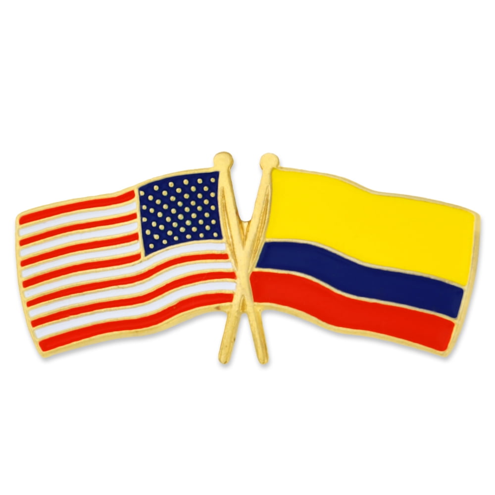 USA and Colombia Crossed Friendship Flag Enamel Lapel Pin - Walmart.com