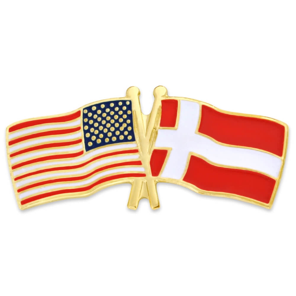 USA and Denmark Crossed Friendship Flag Enamel Lapel Pin - Walmart.com