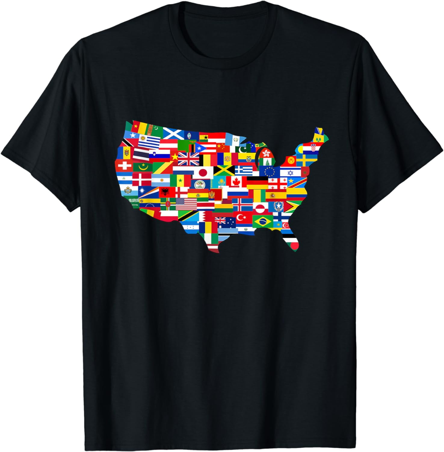USA and Flags from Around the World,International Gift T-Shirt ...