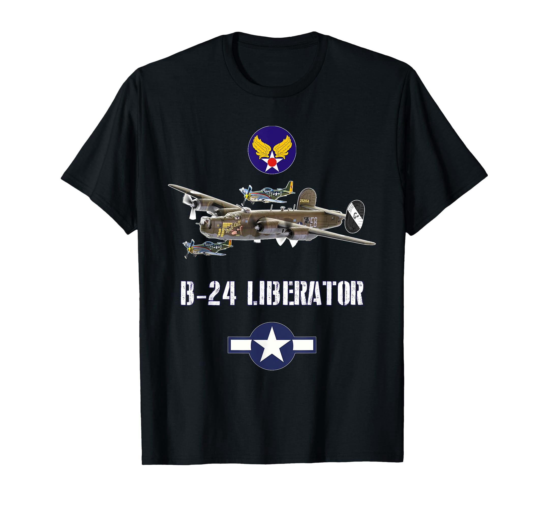 USAAF B-24 Liberator WW2 Bomber Airplane T-Shirt - Walmart.com