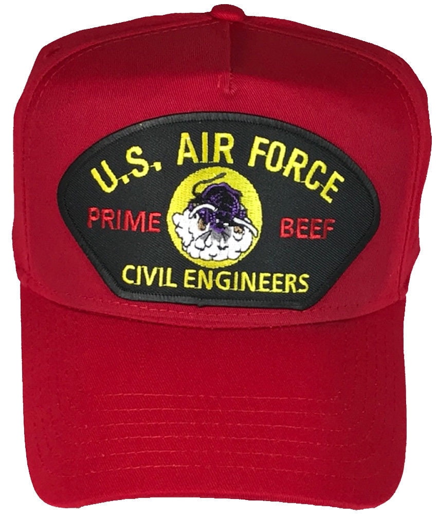 HatnPatch USAF PRIME BEEF Red Horse Veteran Hat, Charging Charlie, Red ...