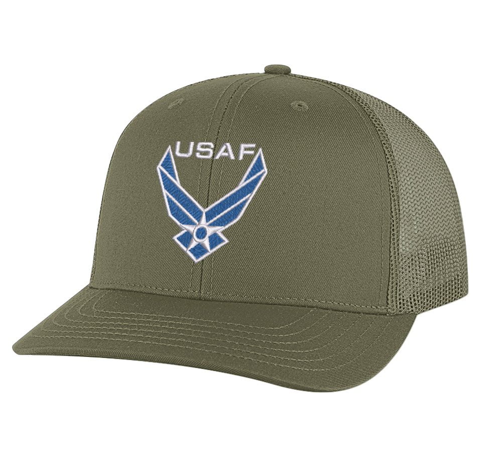 USAF Classic Trucker Hat – Embroidered Air Force Logo, Mesh Snapback ...