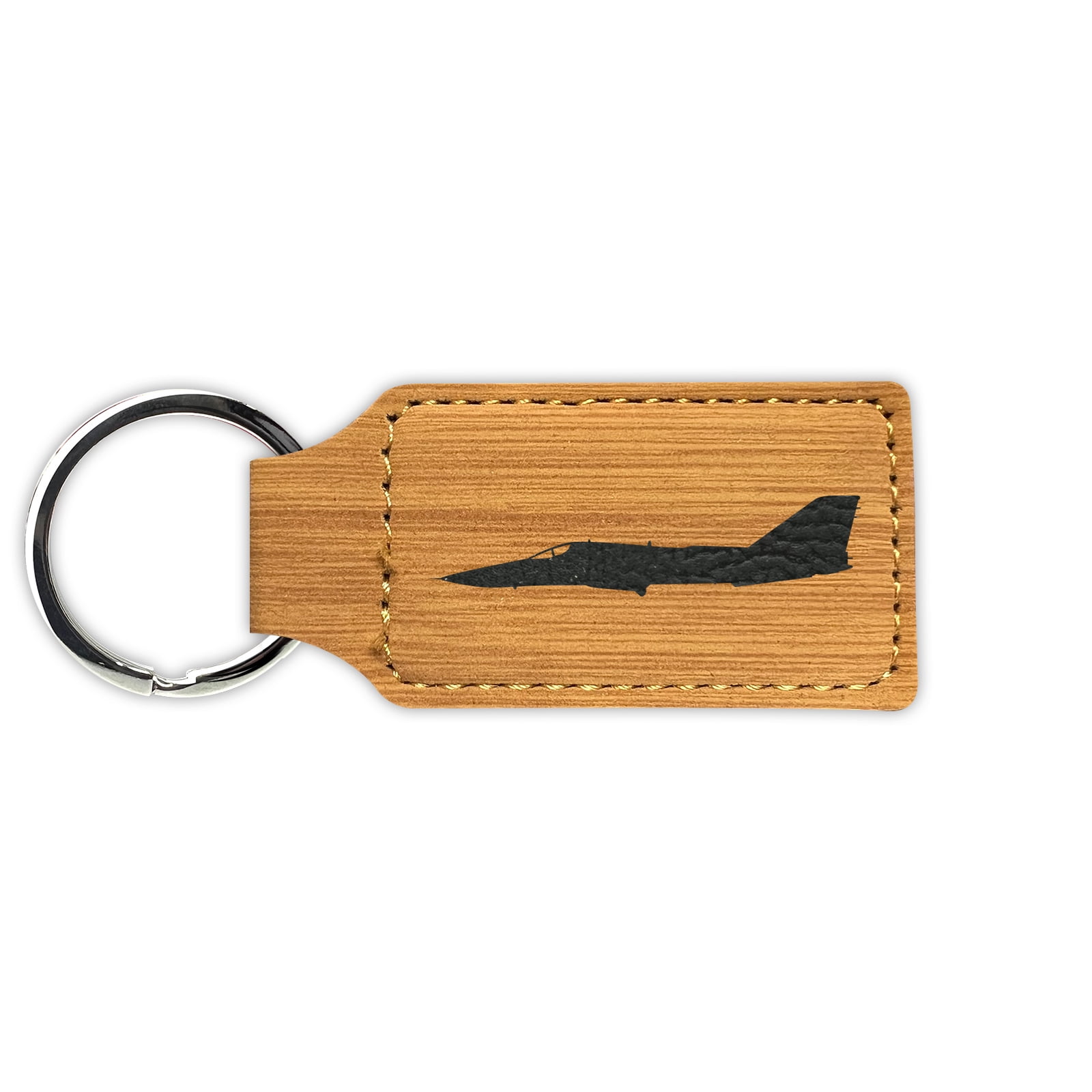 USAF F-111 Aardvark Side View Keychain Leatherette Rectangle - Laser ...