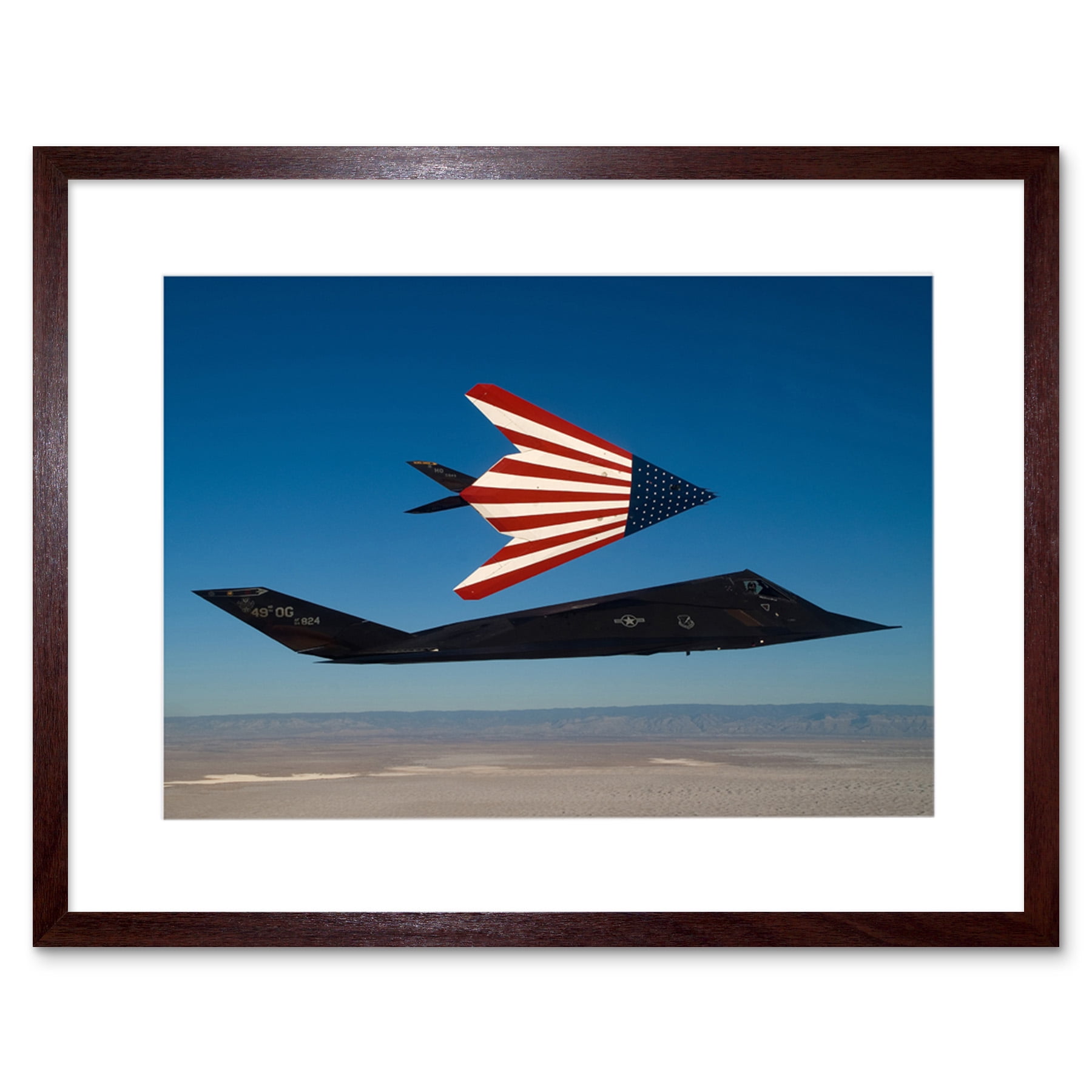 USAF F-117 Nighthawks in Flight with American Flag Stealth Stars And ...