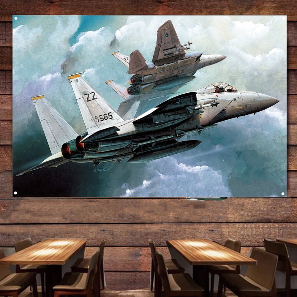 USAF F-15 Fighter F-14A Military Fighter Jet Wall Decor - Attack ...