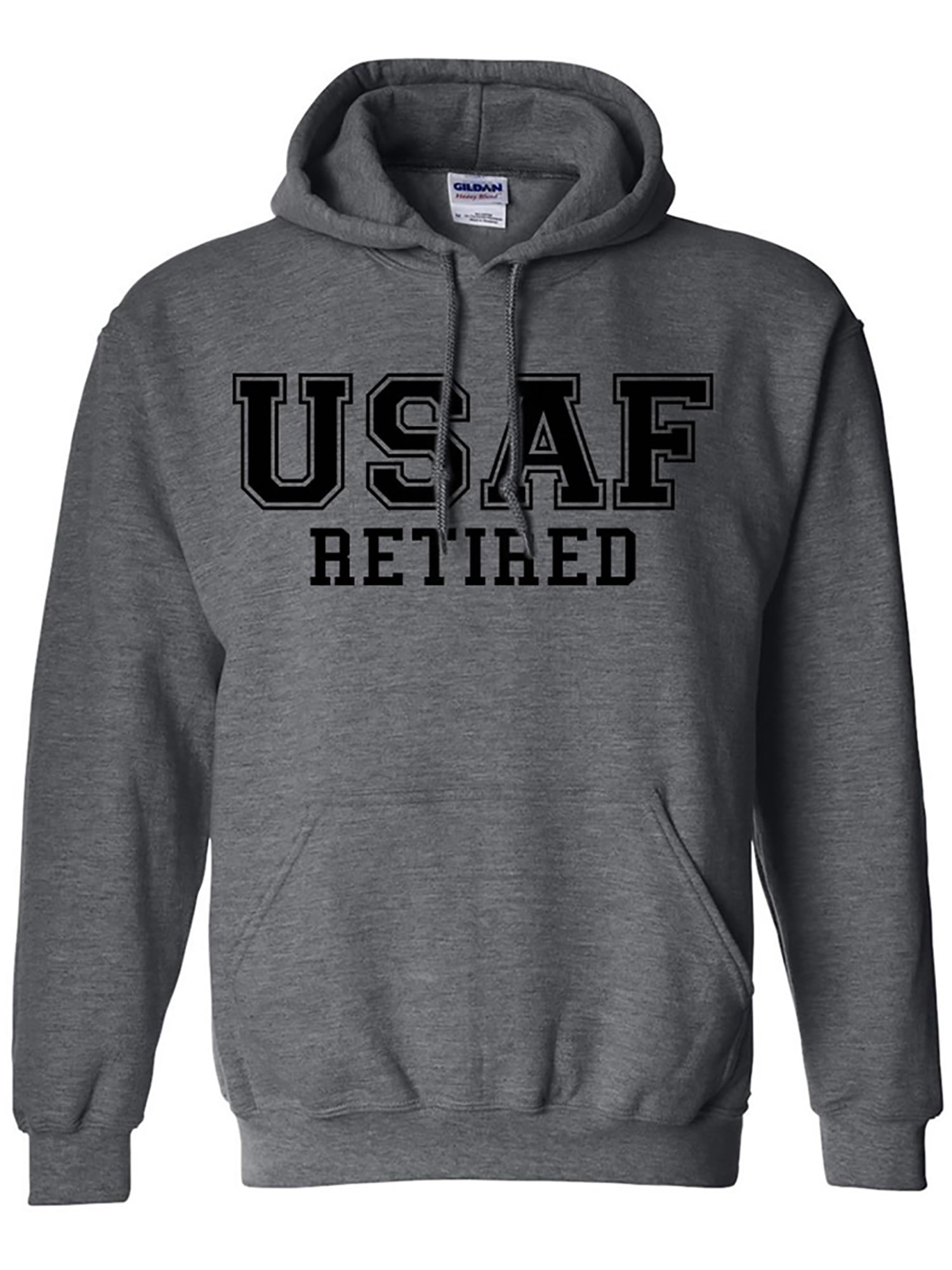 USAF Retired BLACK logo Hooded Sweatshirt - Walmart.com