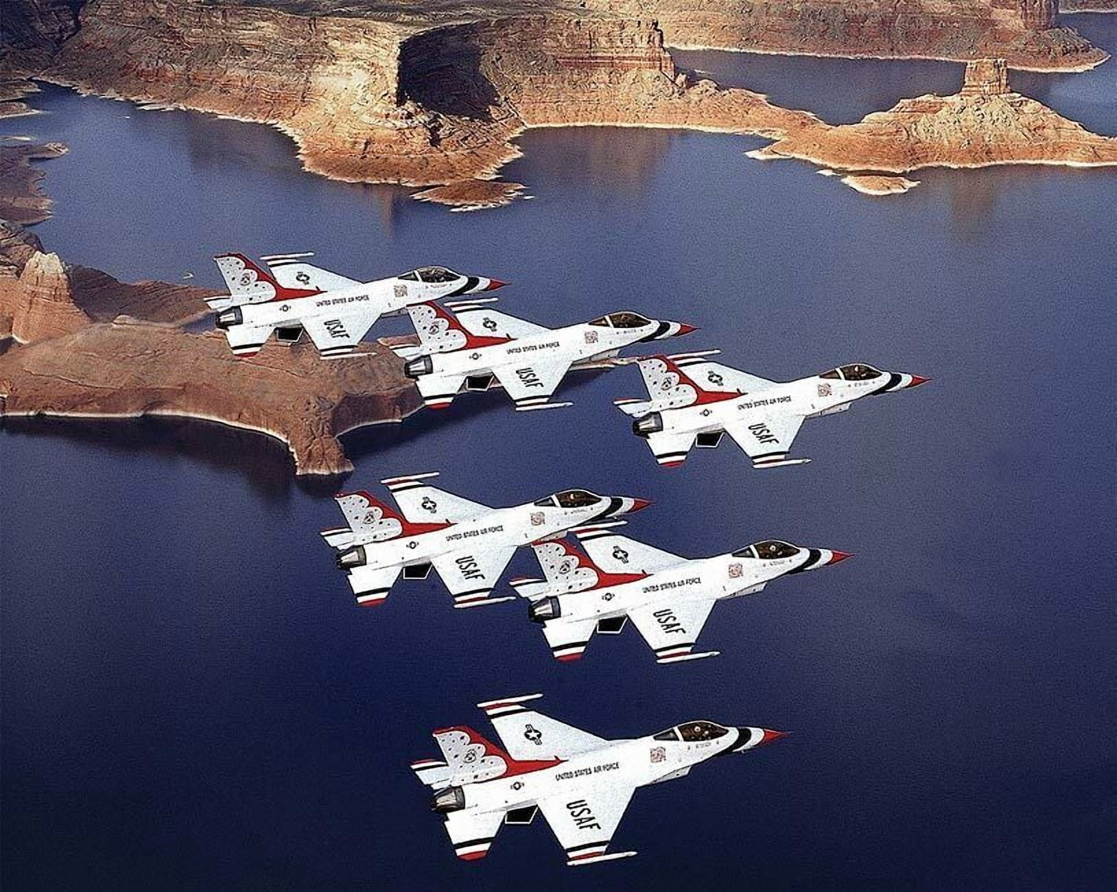 USAF Thunderbirds over Lake Powell - 24x36 Inch Glossy Laminated ...