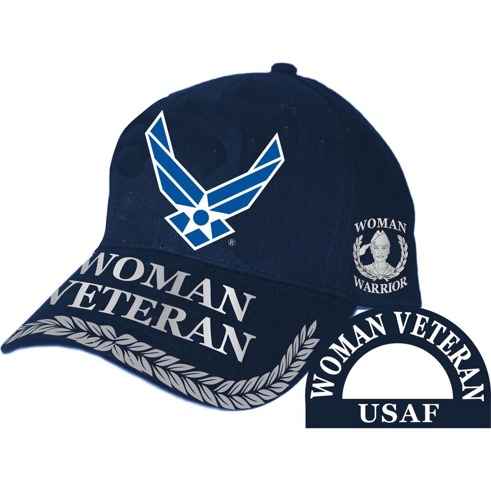 FindingKing USAF Woman Veteran Cap, Air Force Hat, Black Cotton ...