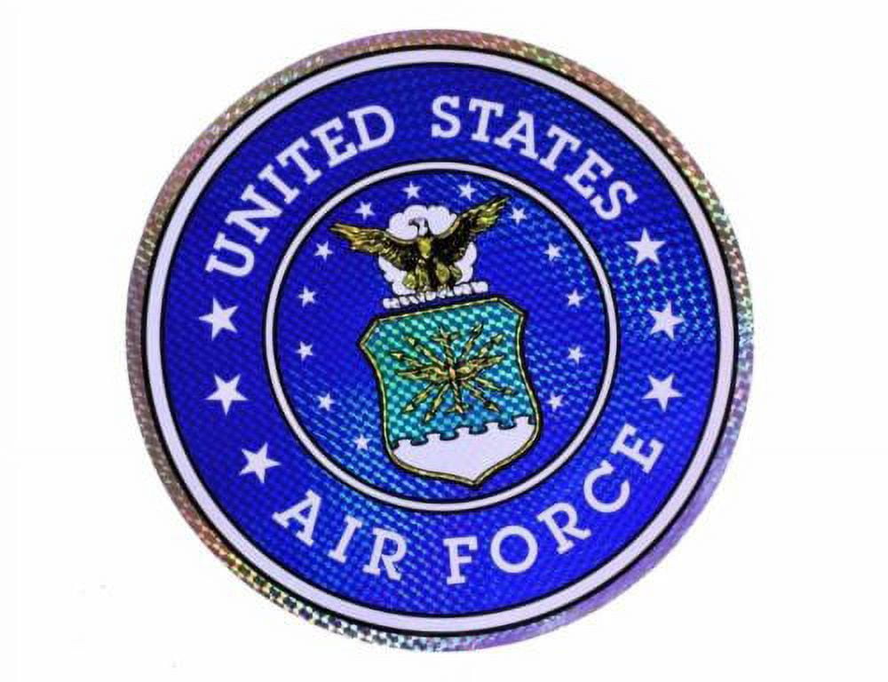 USAF United States Air Force Emblem Reflective Round Decal Bumper ...