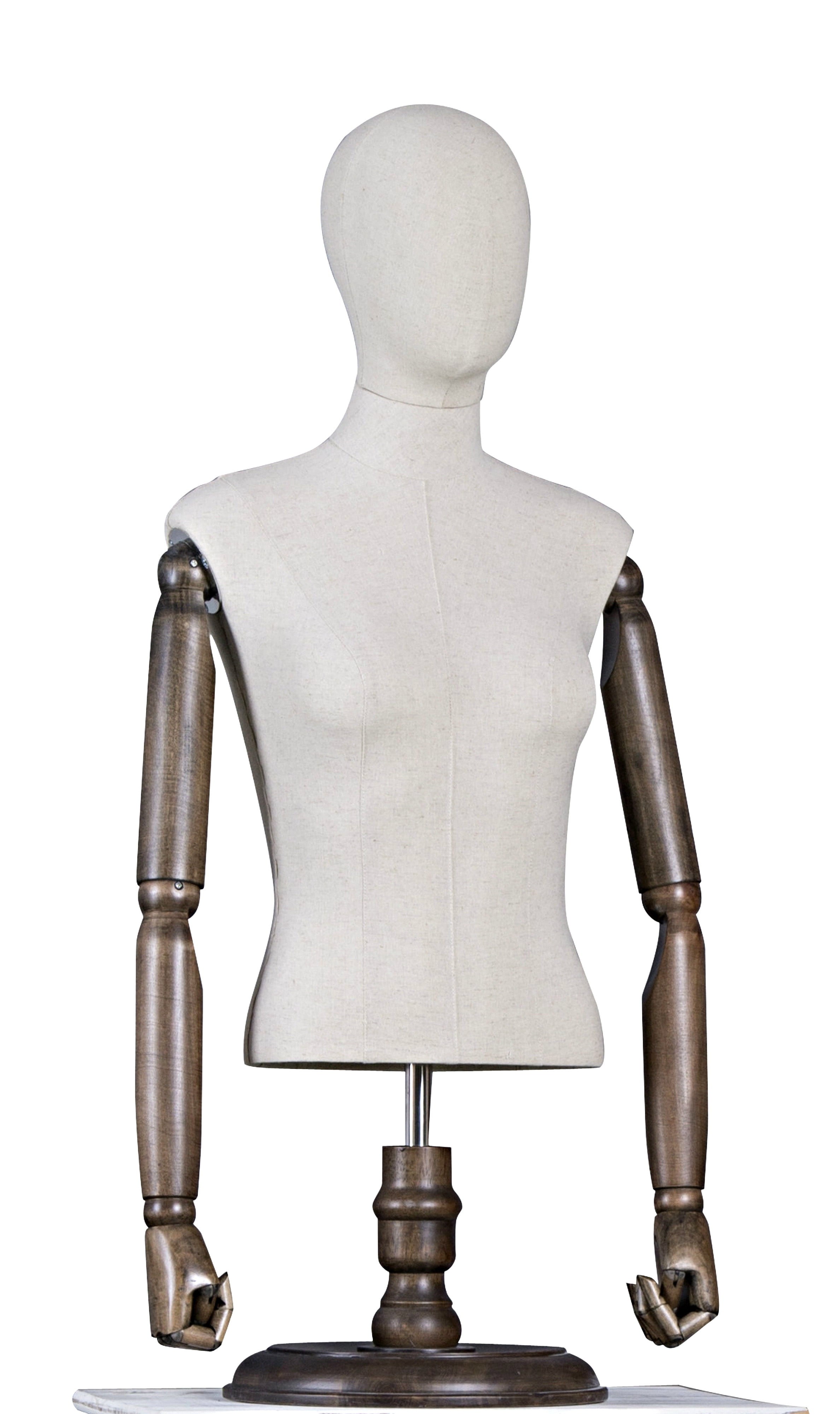 USAKHV Female Dress Form Mannequin Half Body arms Head Model with Base ...