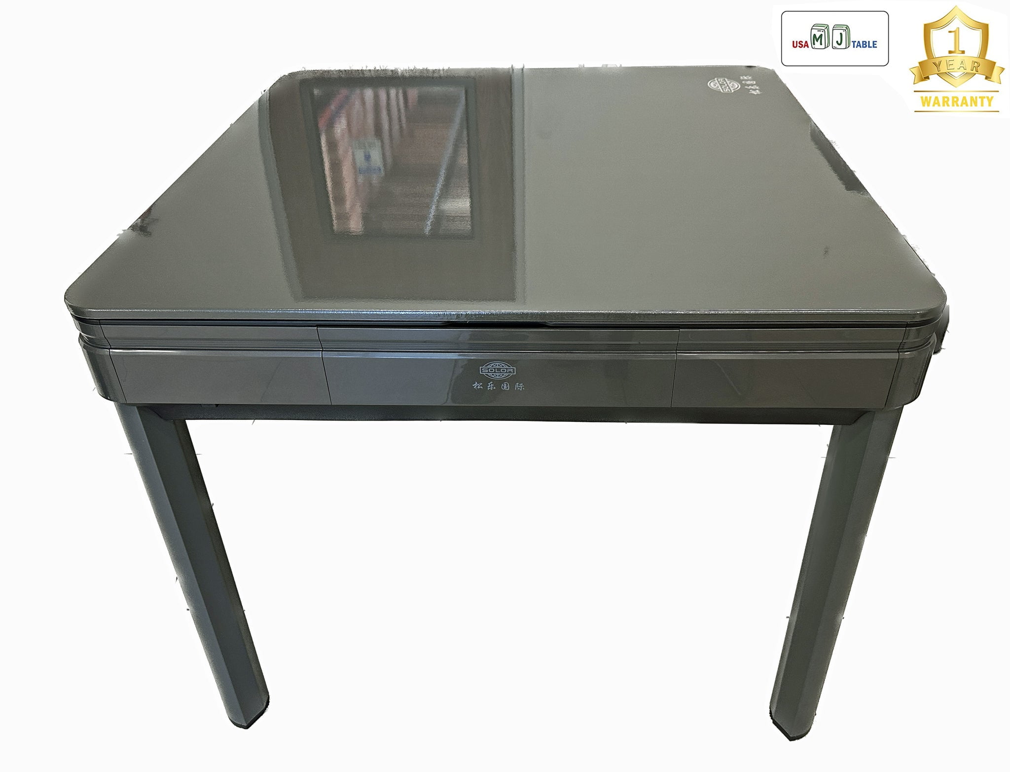 USAMJTABLE MJ-T200 Gray Ultra-Thin 4-Legs Dining Table Style Automatic ...