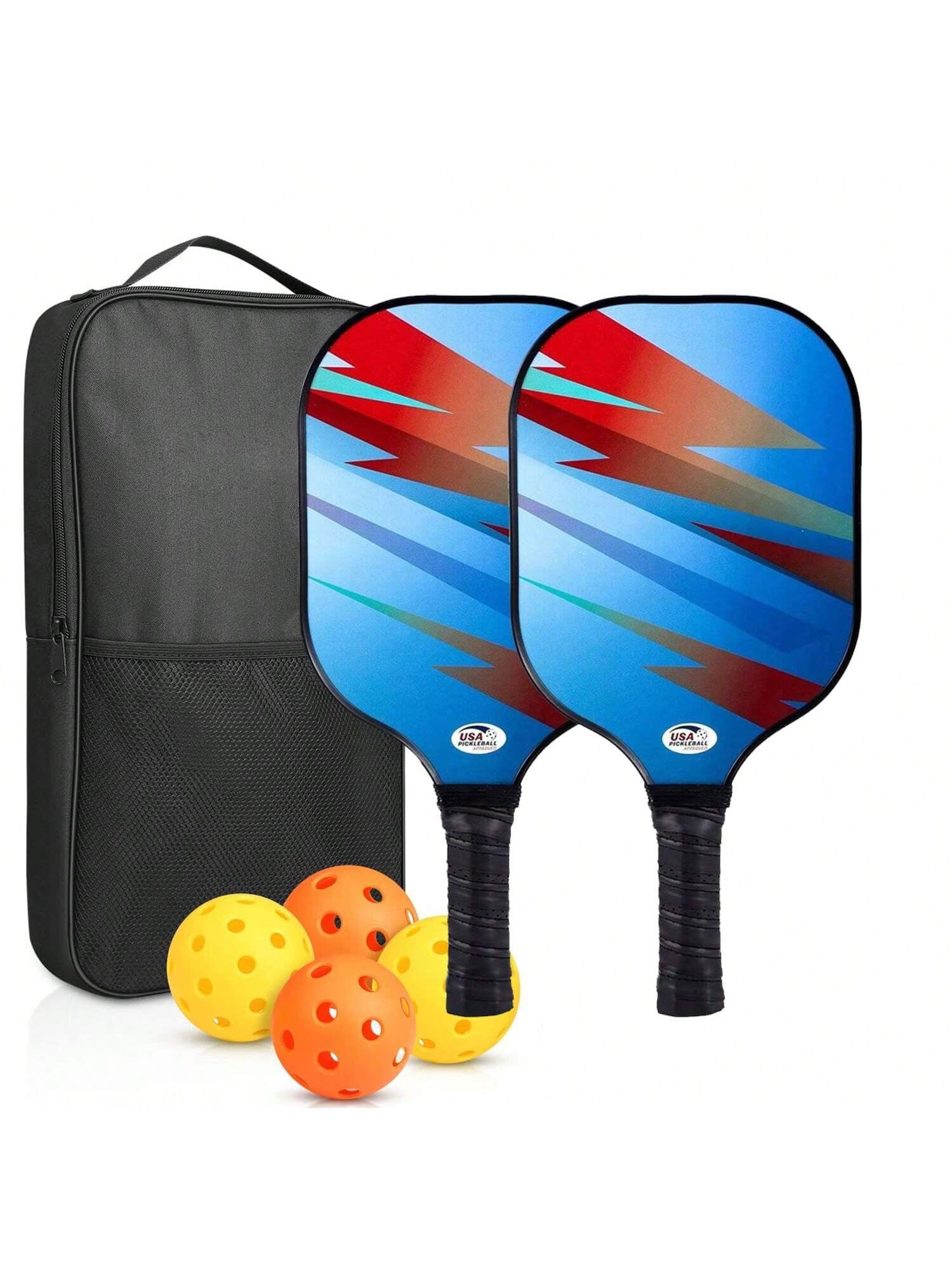 USAPA APPROVED Fiberglass Surface Pickleball Paddles Set Of 2,Pickleball Set With 2 Pickleball ...