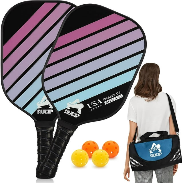 USAPA Approved Pickleball Paddle Set, Lightweight Fiberglass Surface ...
