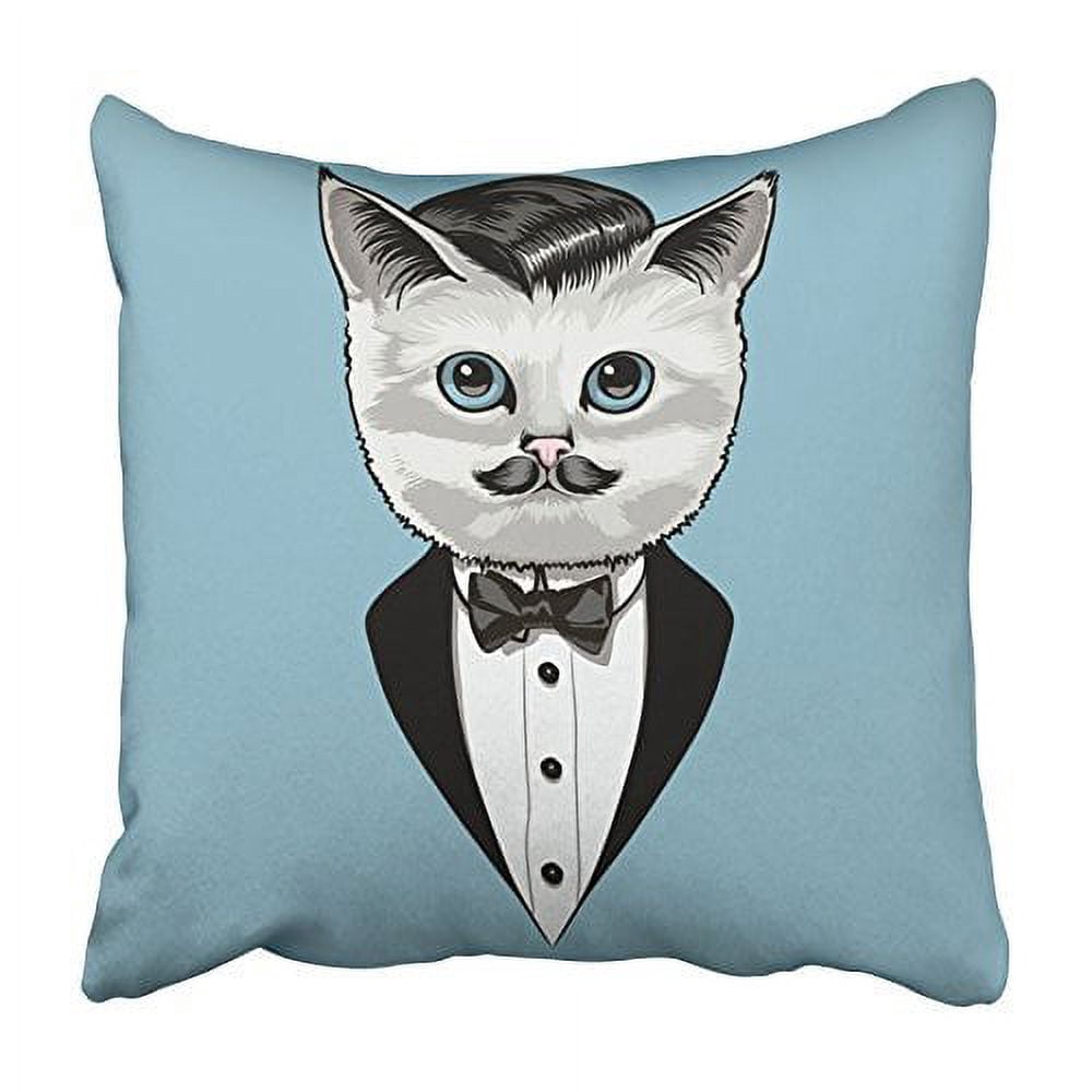 USART Animal Cat in Tuxedo Vintage Look on Pale Blue Beast Cartoon ...