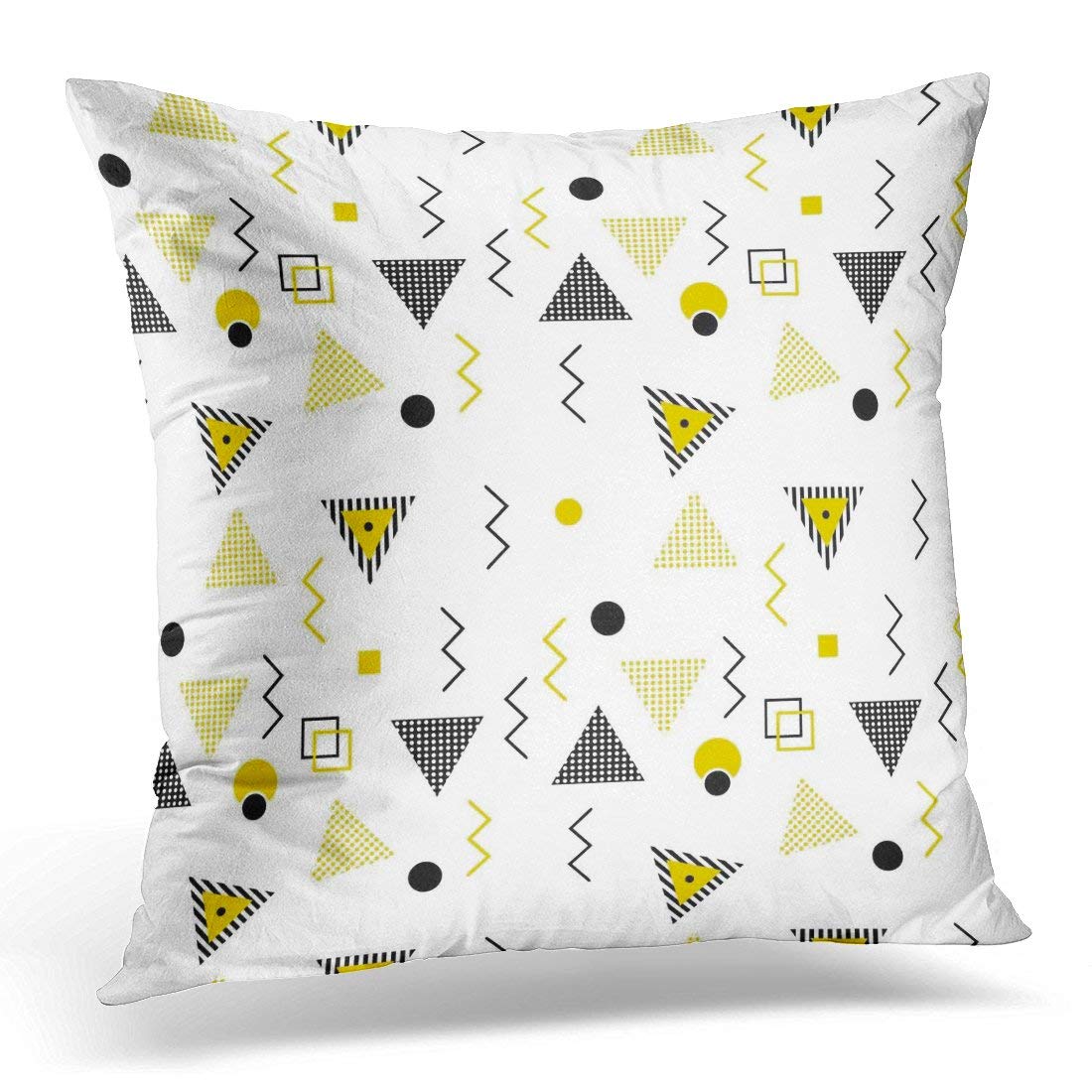 USART Black Retro Memphis Pattern in Clean Yellow Color Elegant Trendy ...